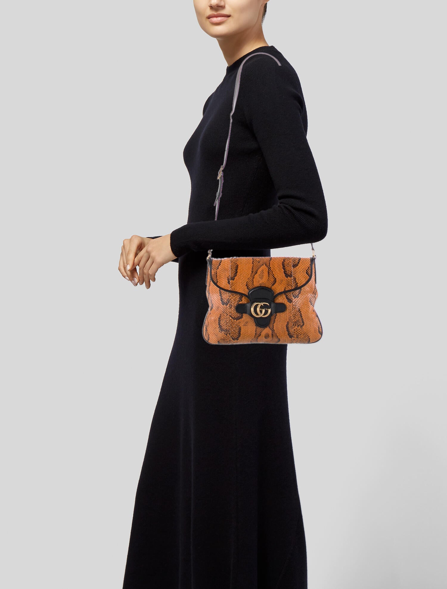 Gucci Python Dahlia Crossbody Bag - Orange Shoulder Bags, Handbags ...