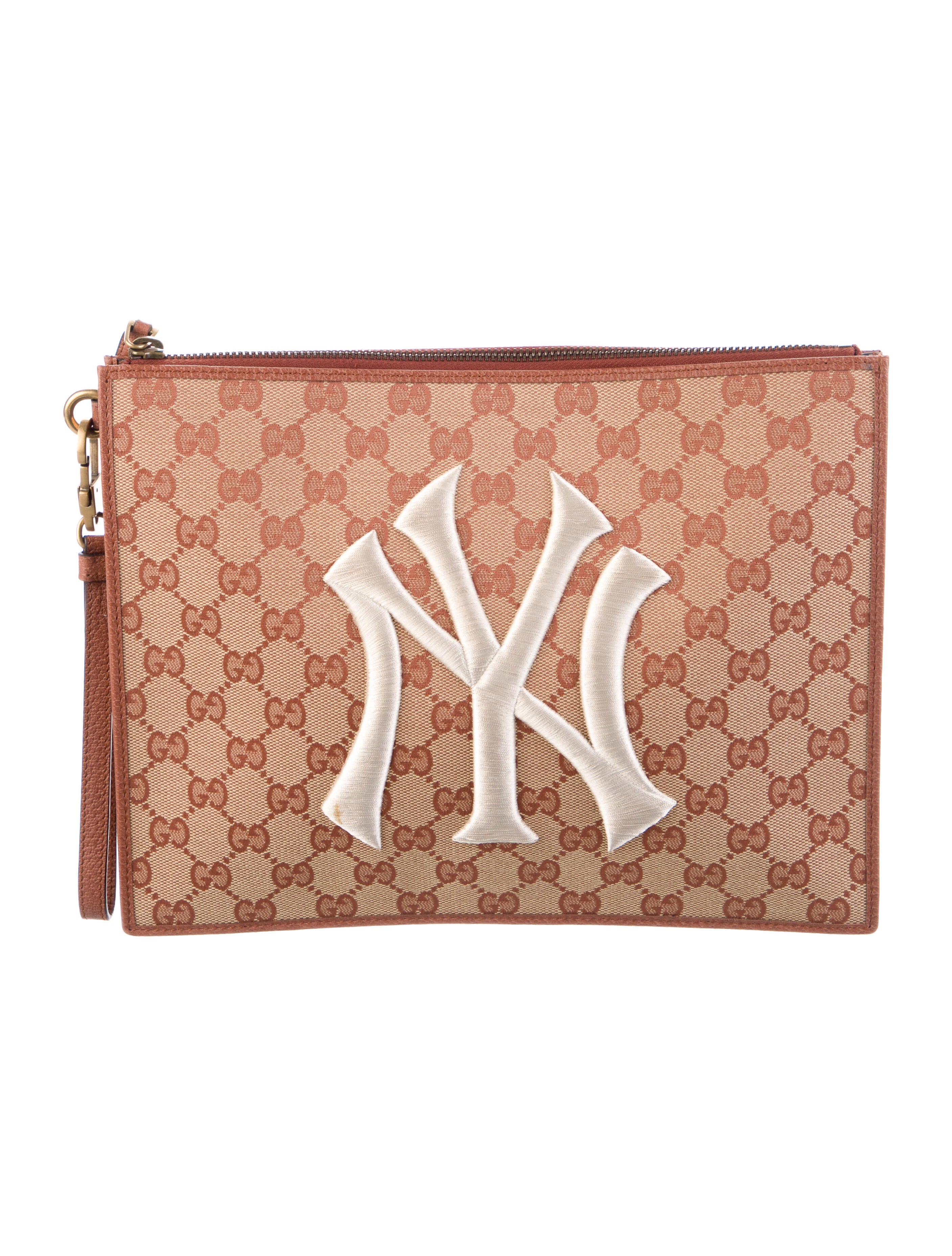 Gucci 2019 NY Yankees GG Canvas Pouch - Brown Portfolios & Pouches ...