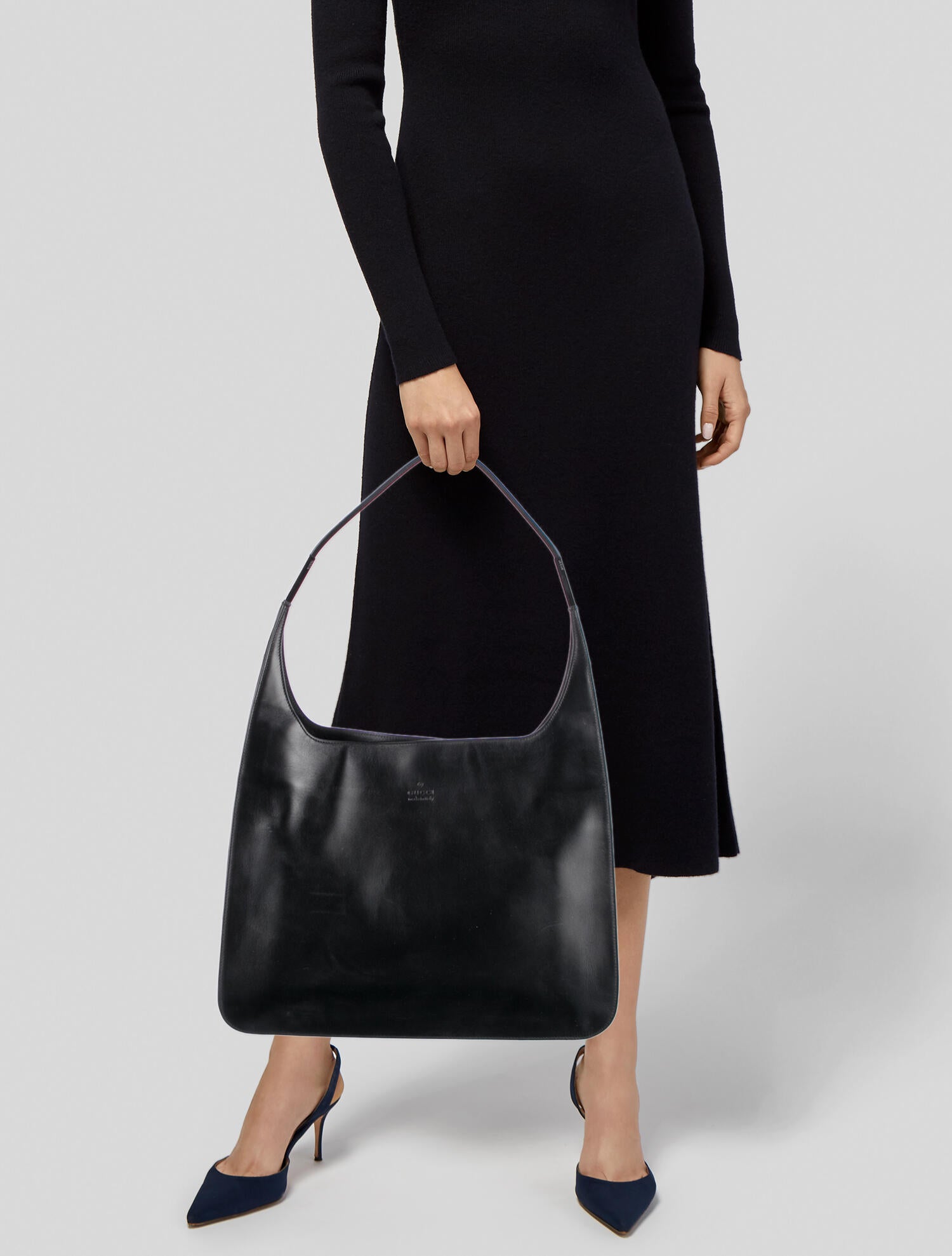 Gucci Vintage Leather Shoulder Bag - Black Shoulder Bags, Handbags ...