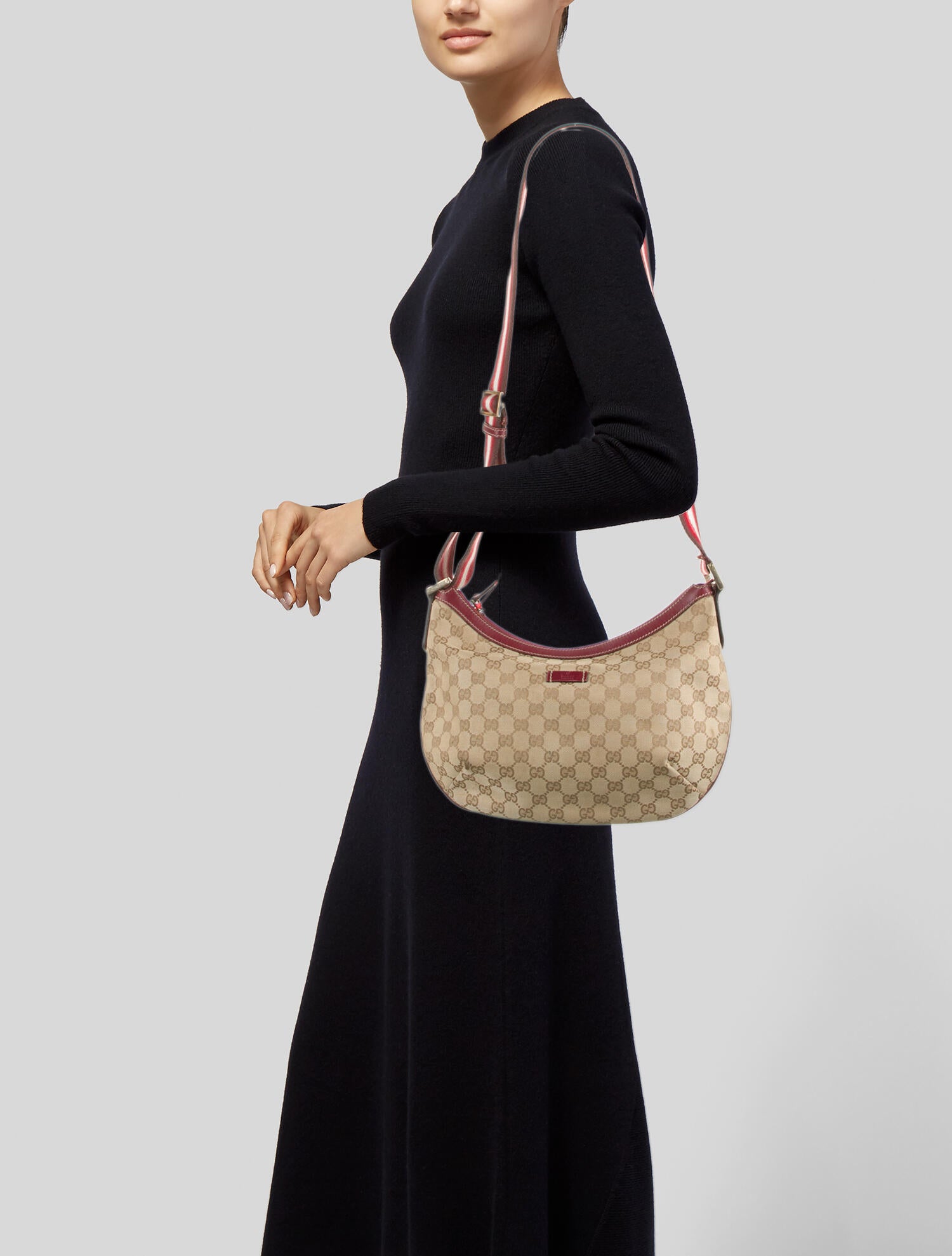 Gucci GG Canvas Medium Saddle Messenger Bag - Red Crossbody Bags ...