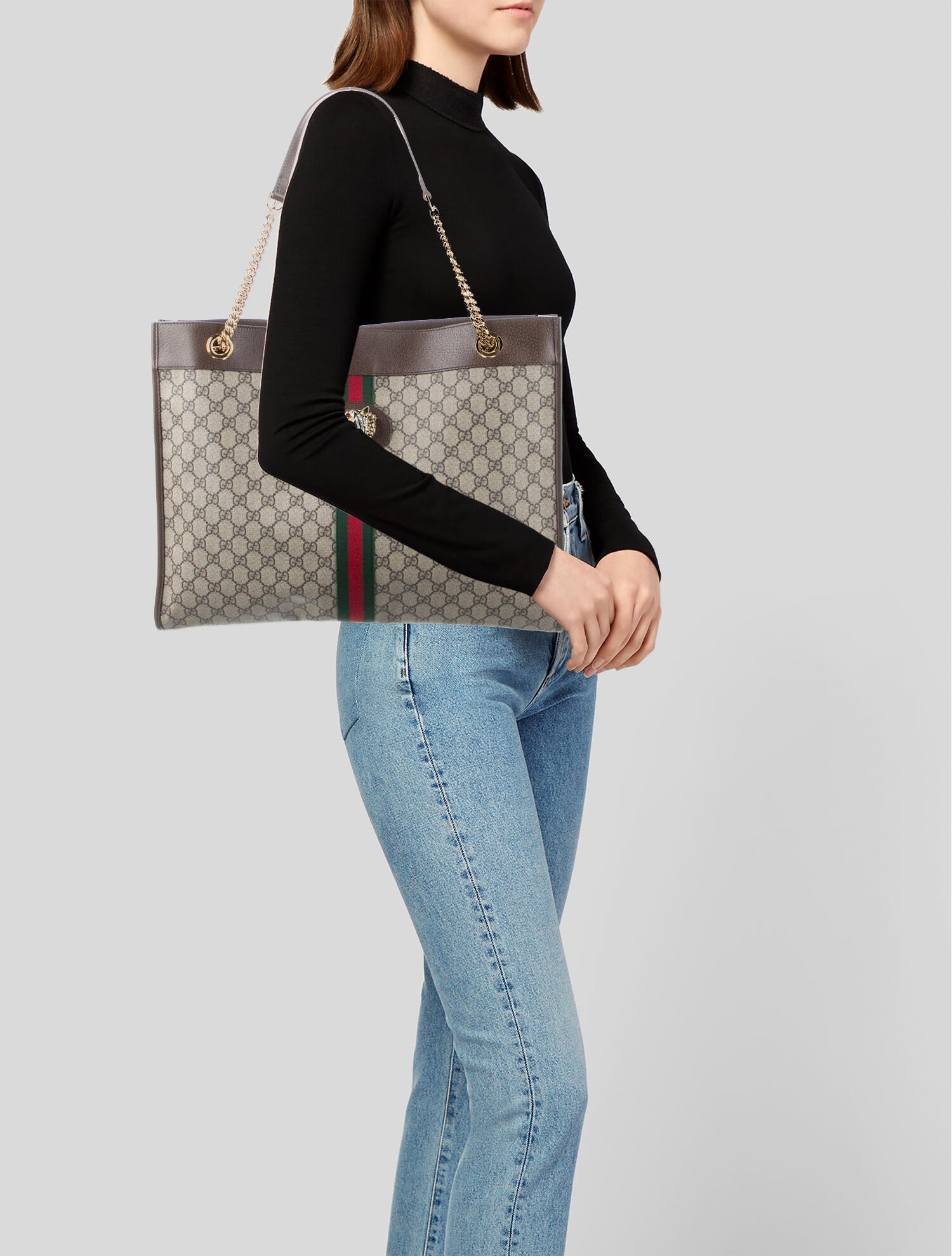 Gucci GG Supreme Large Ophidia Tote - Brown Totes, Handbags ...