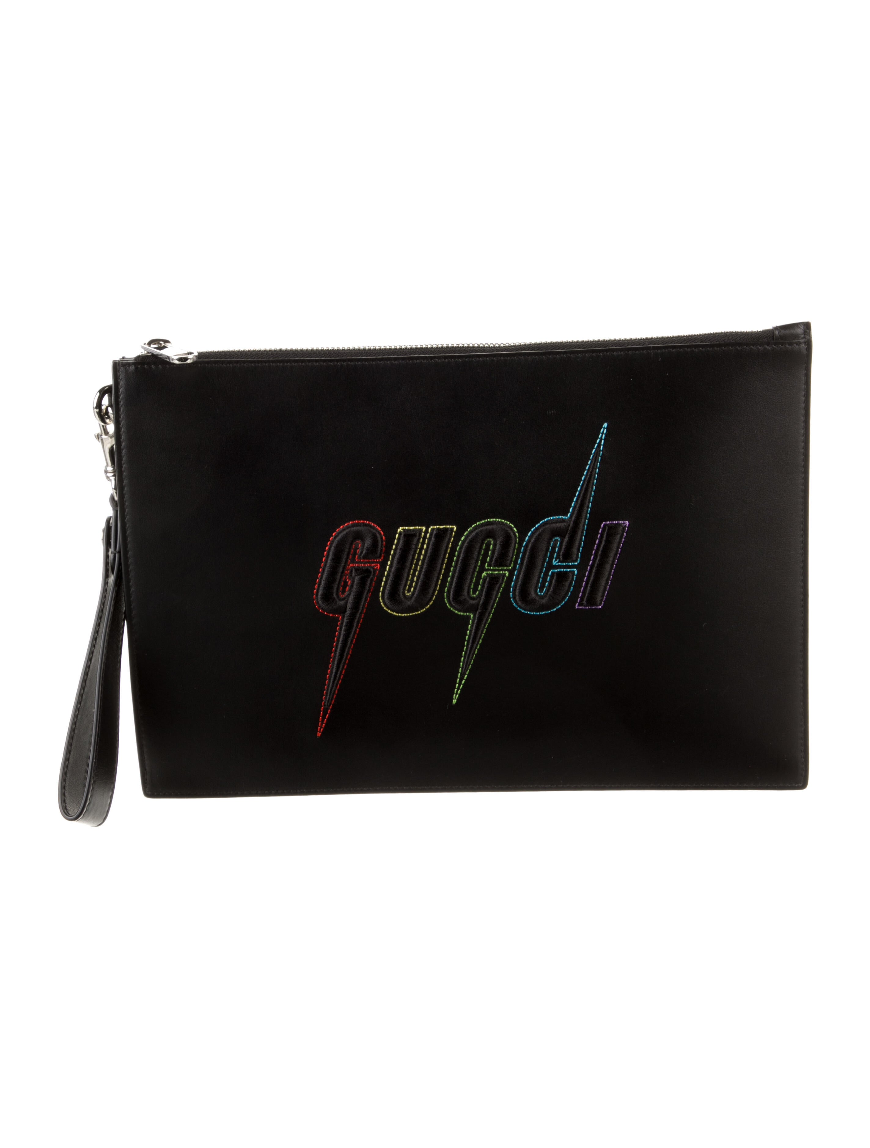 Gucci Blade Embroidered Wristlet - Black Clutches, Handbags ...