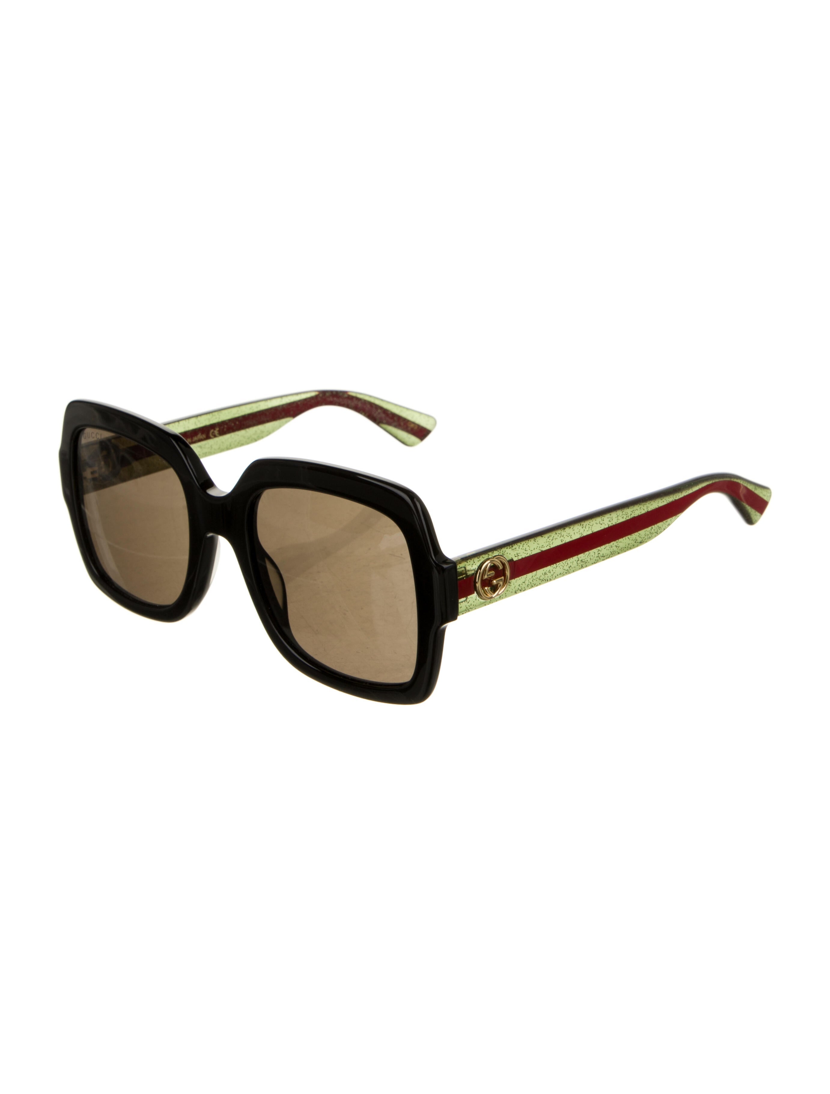 Gucci Oversize Tinted Sunglasses - Black Sunglasses, Accessories ...
