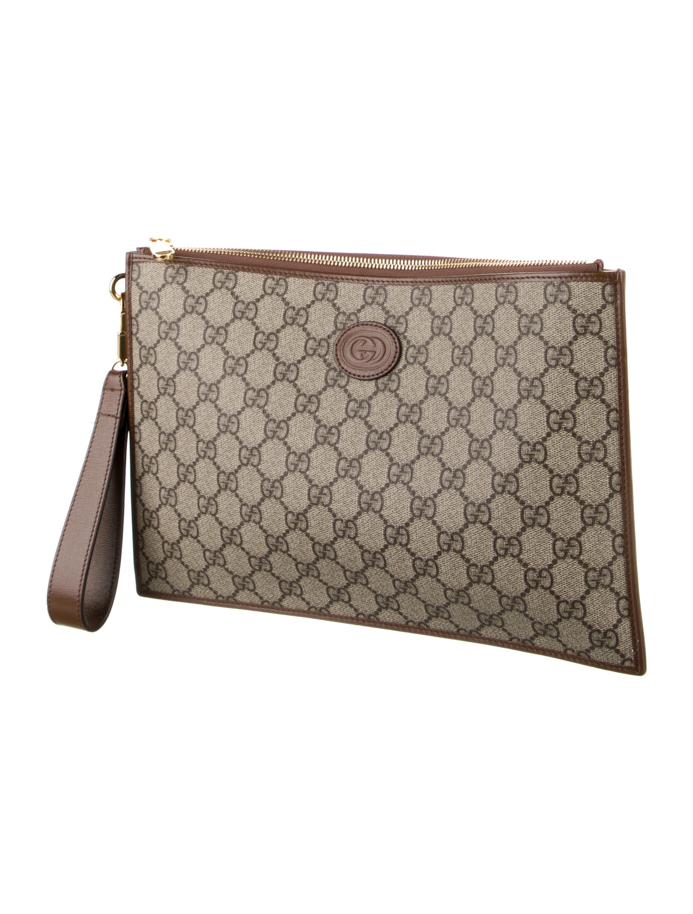 Gucci GG Supreme Zip clutch - Brown Clutches, Handbags - GUC1282702 | The RealReal