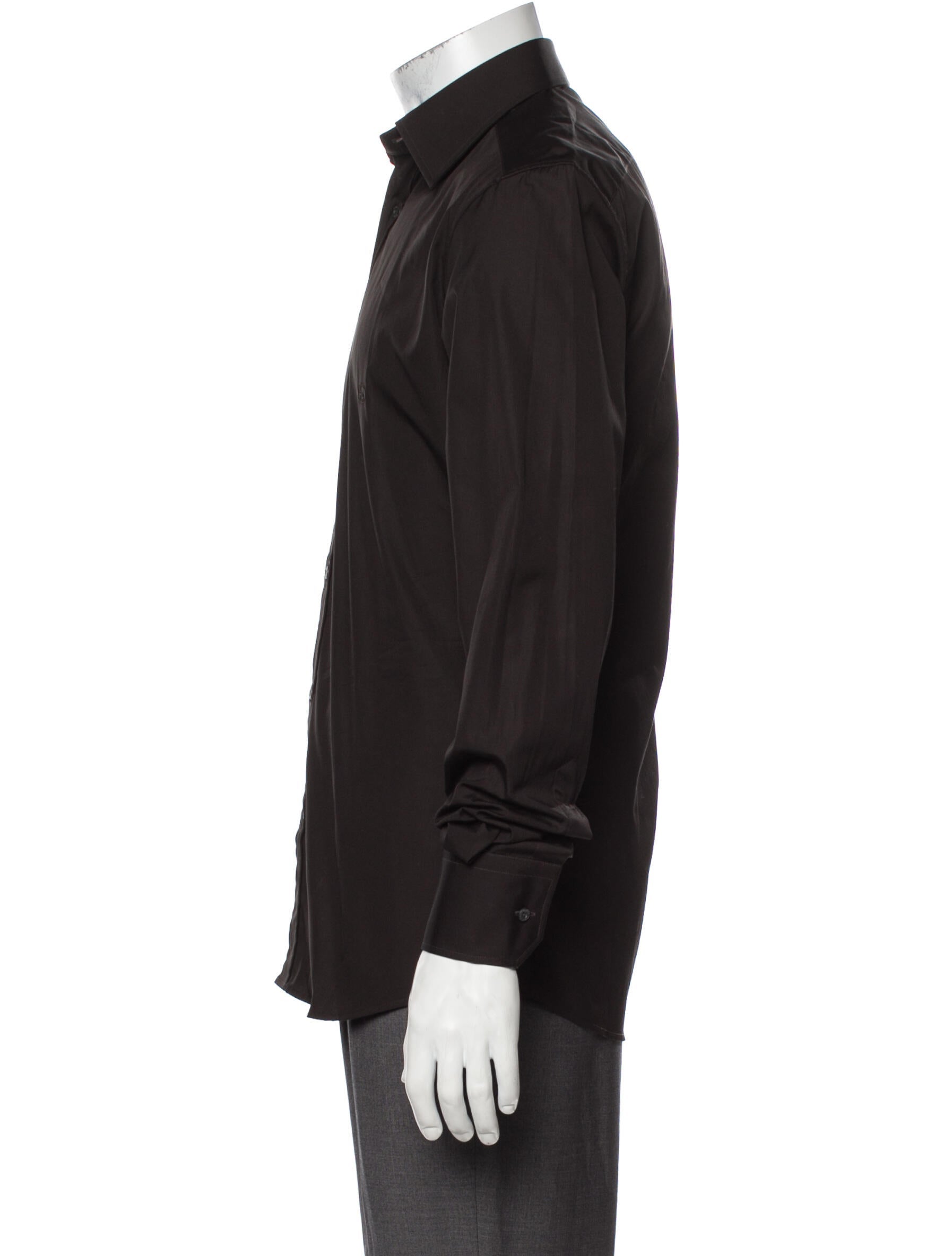 Gucci Interlocking G Logo Uniform Dress Shirt w/ Tags - Brown Dress ...