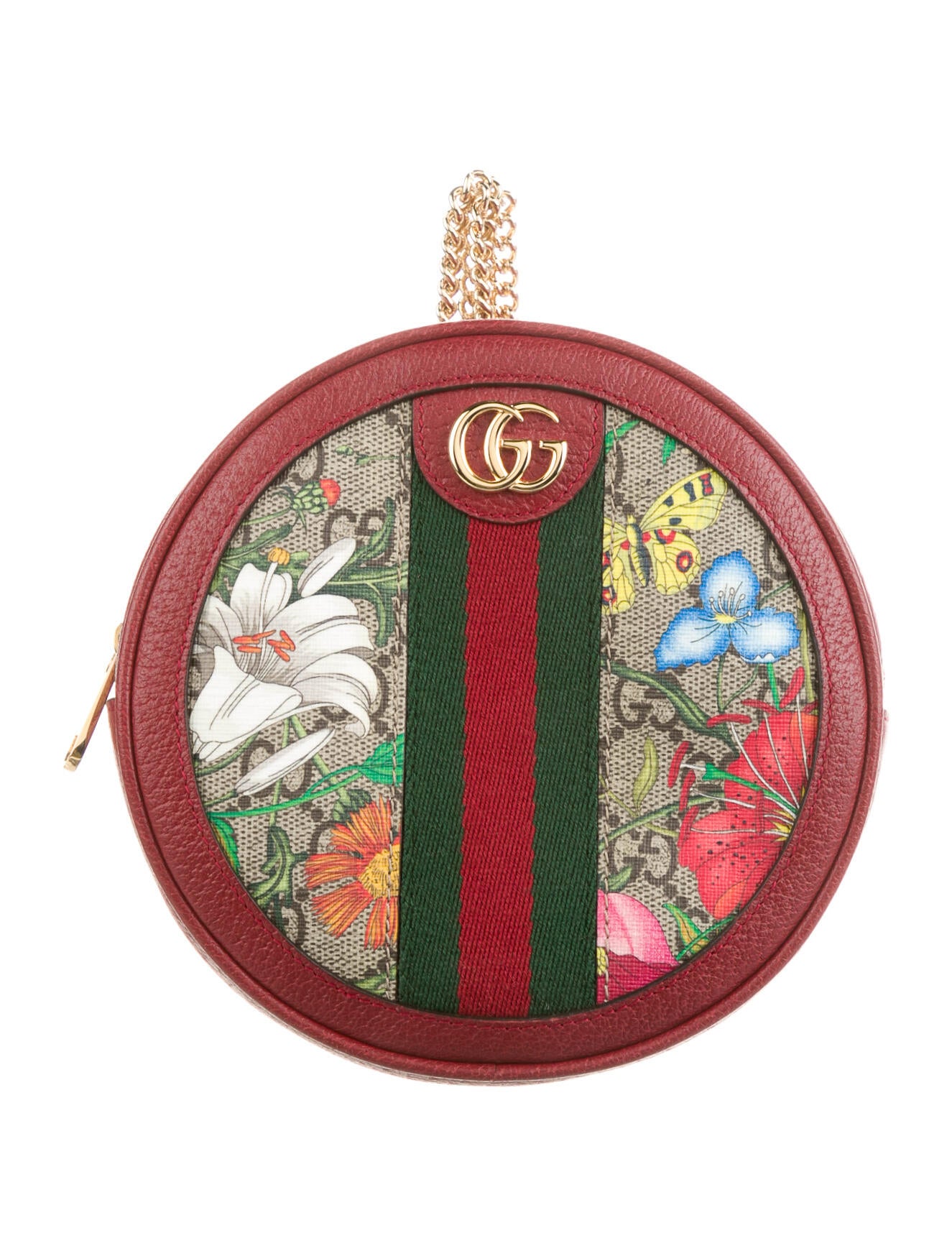 Gucci GG Supreme Flora Ophidia Round Mini Backpack - Red Backpacks ...