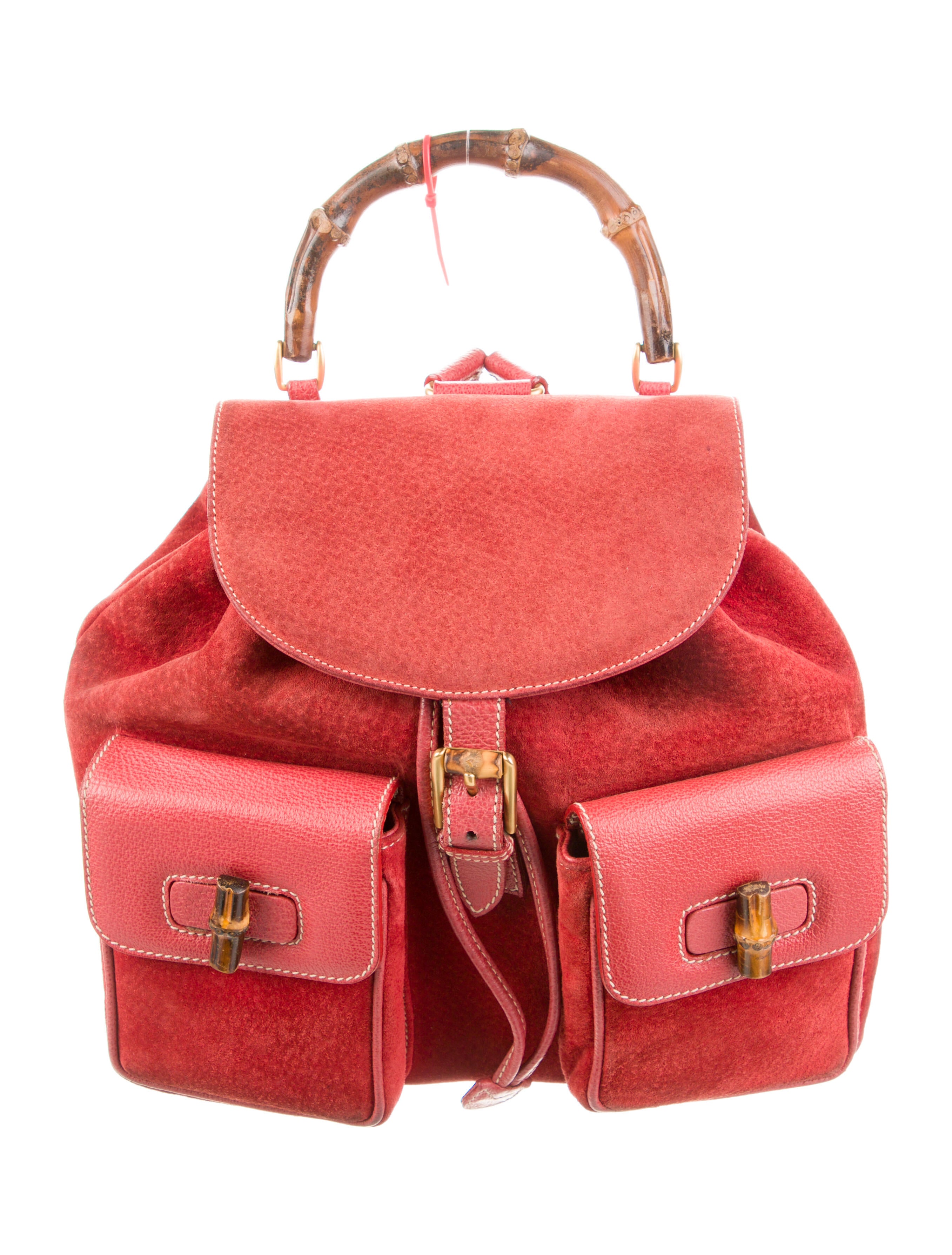 Gucci Suede Bamboo Bar Backpack - Black Backpacks, Handbags ...