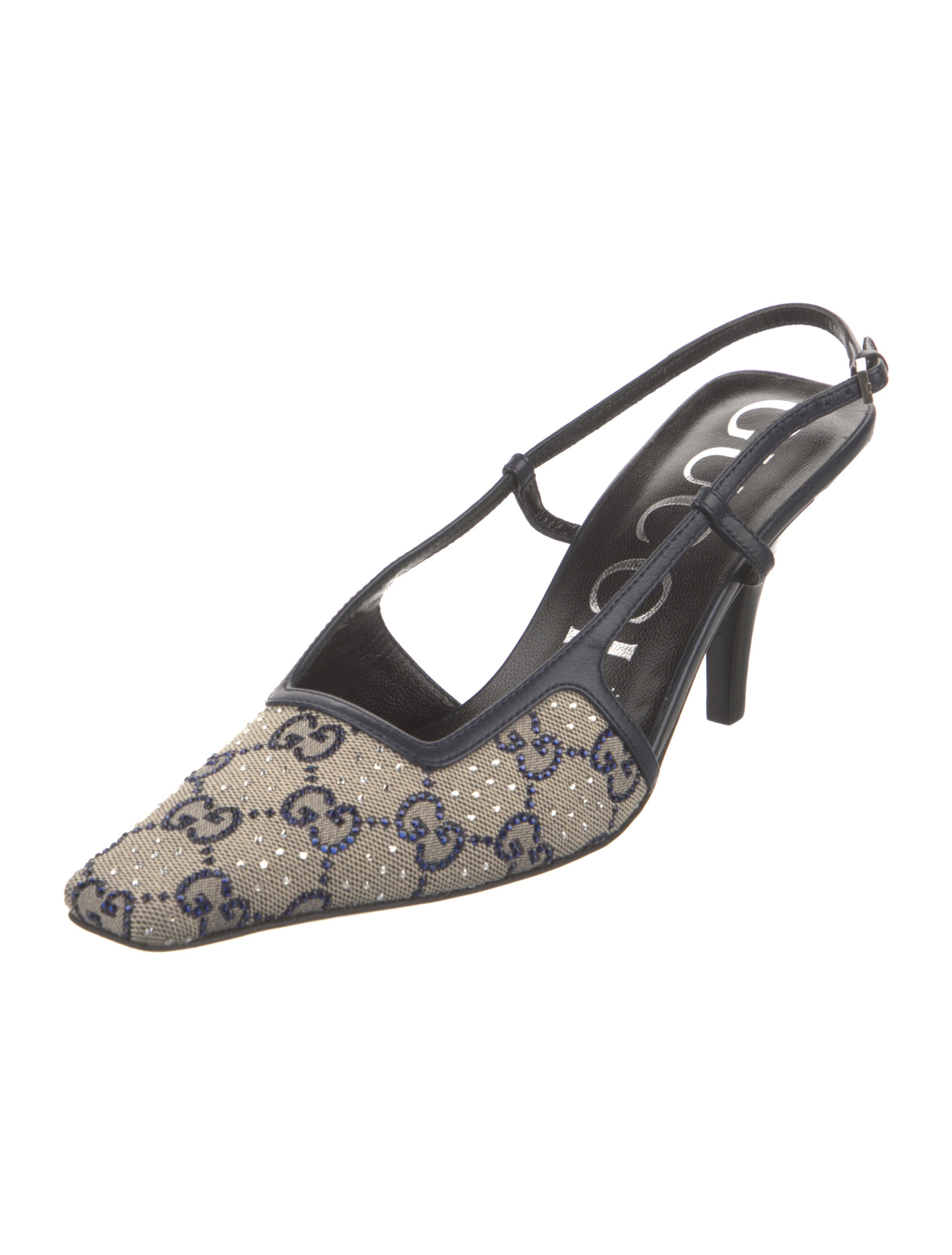 Gucci GG Canvas Canvas Slingback Pumps - Neutrals Pumps, Shoes ...