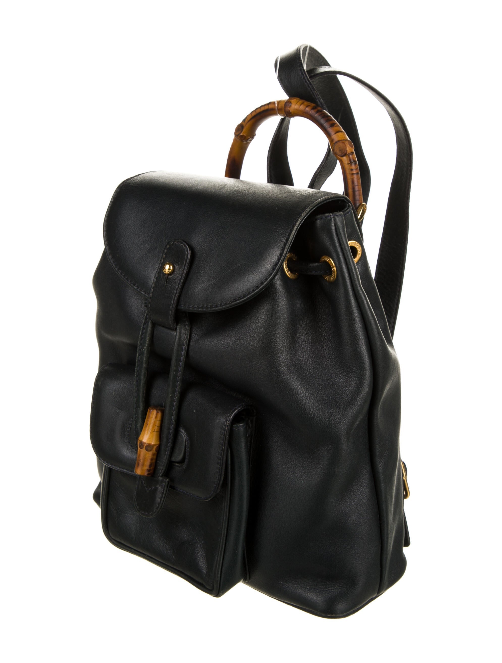 Gucci Vintage Mini Bamboo Backpack - Black Backpacks, Handbags ...
