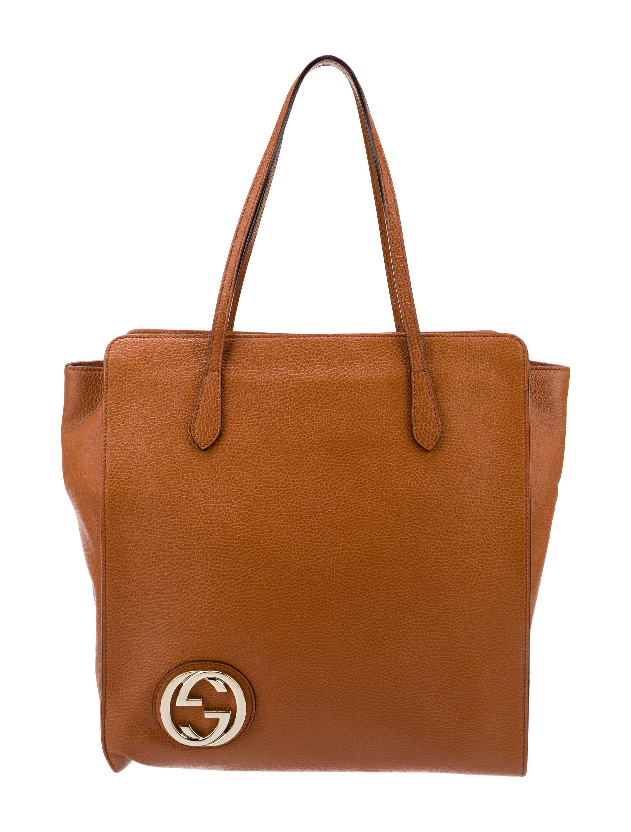 Gucci Interlocking G Dollar Tote - Brown Totes, Handbags - GUC1311491 ...