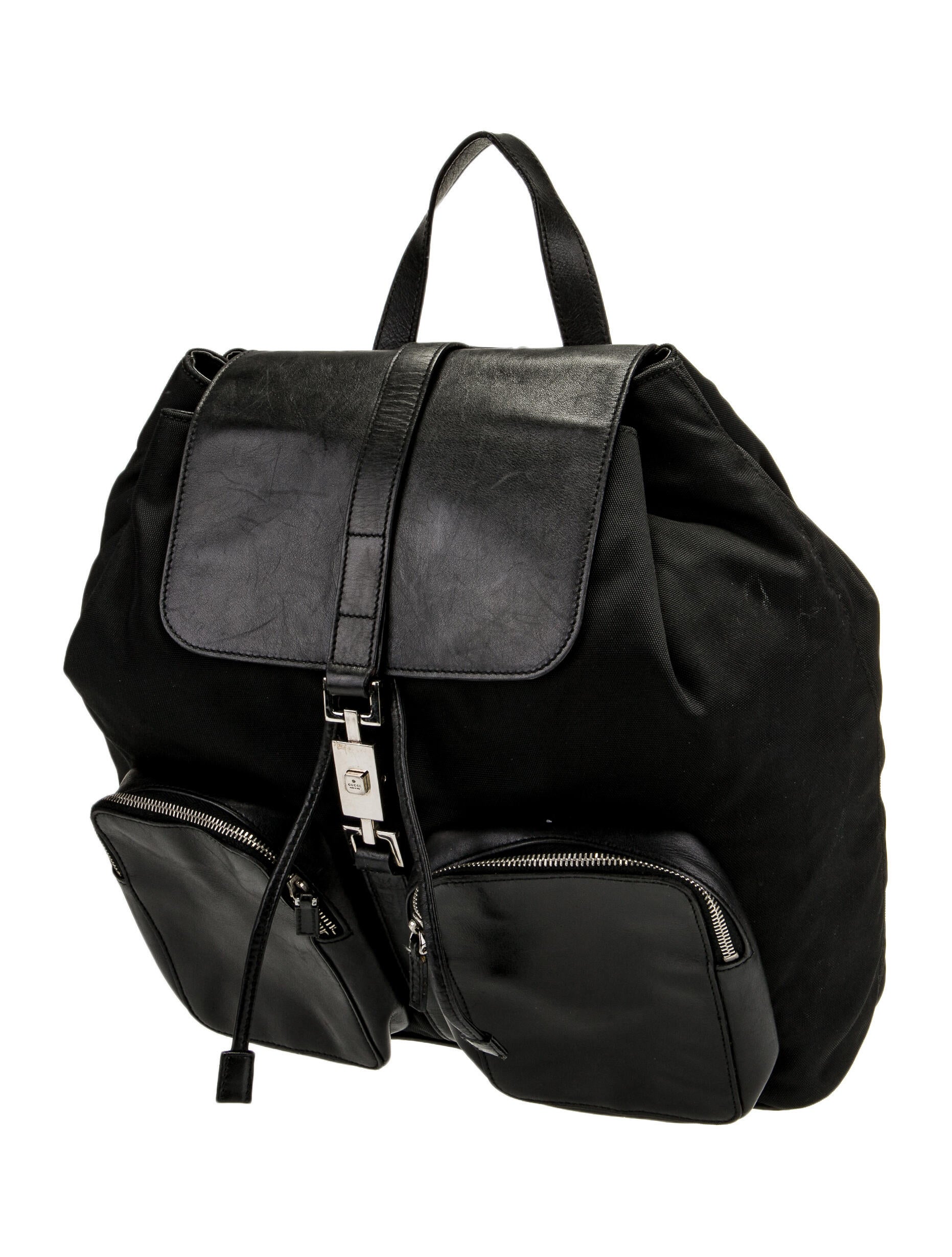 Gucci Leather-Trimmed Nylon Bag - Black Backpacks, Handbags ...