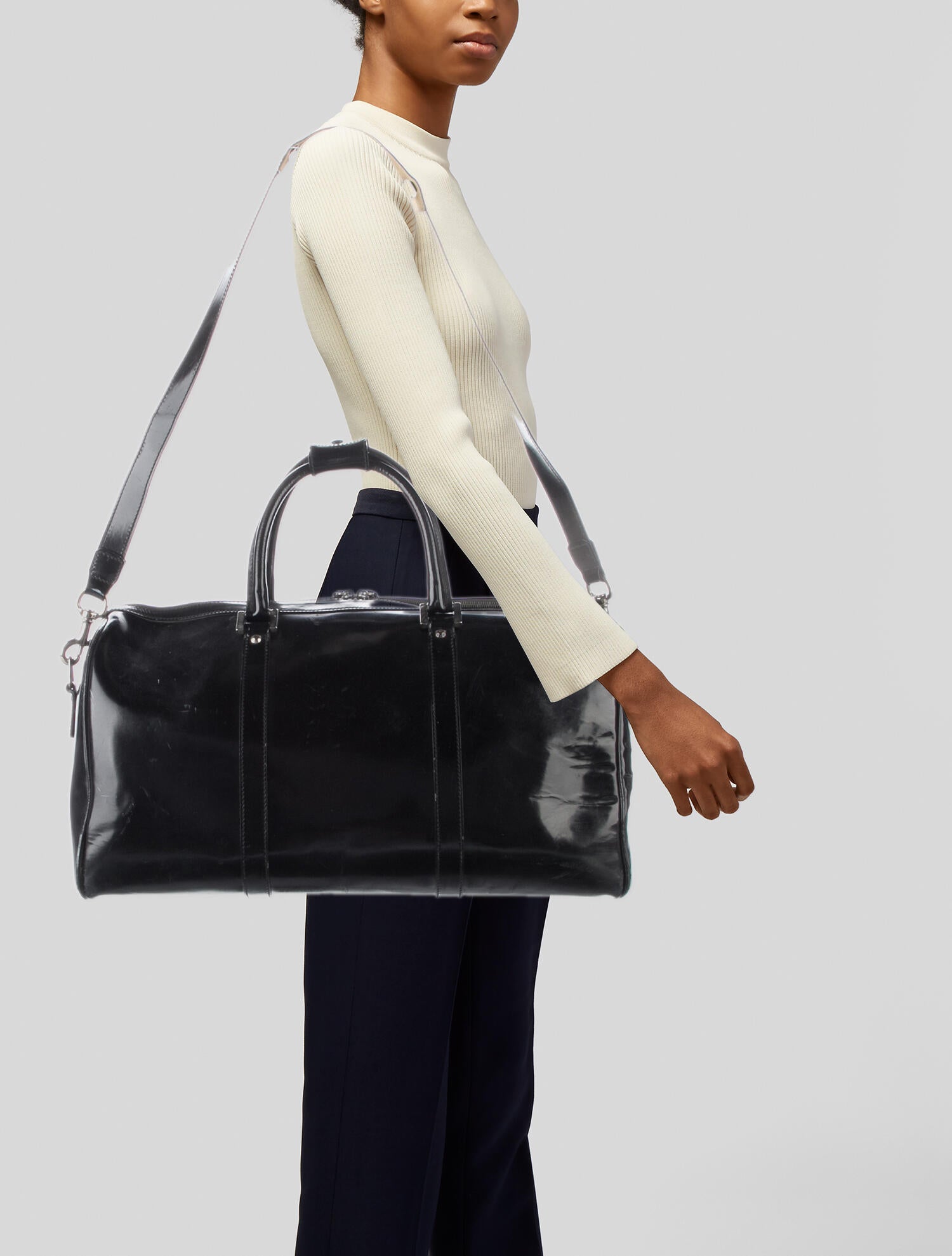 Gucci Vintage Leather Duffle - Black Luggage and Travel, Handbags ...