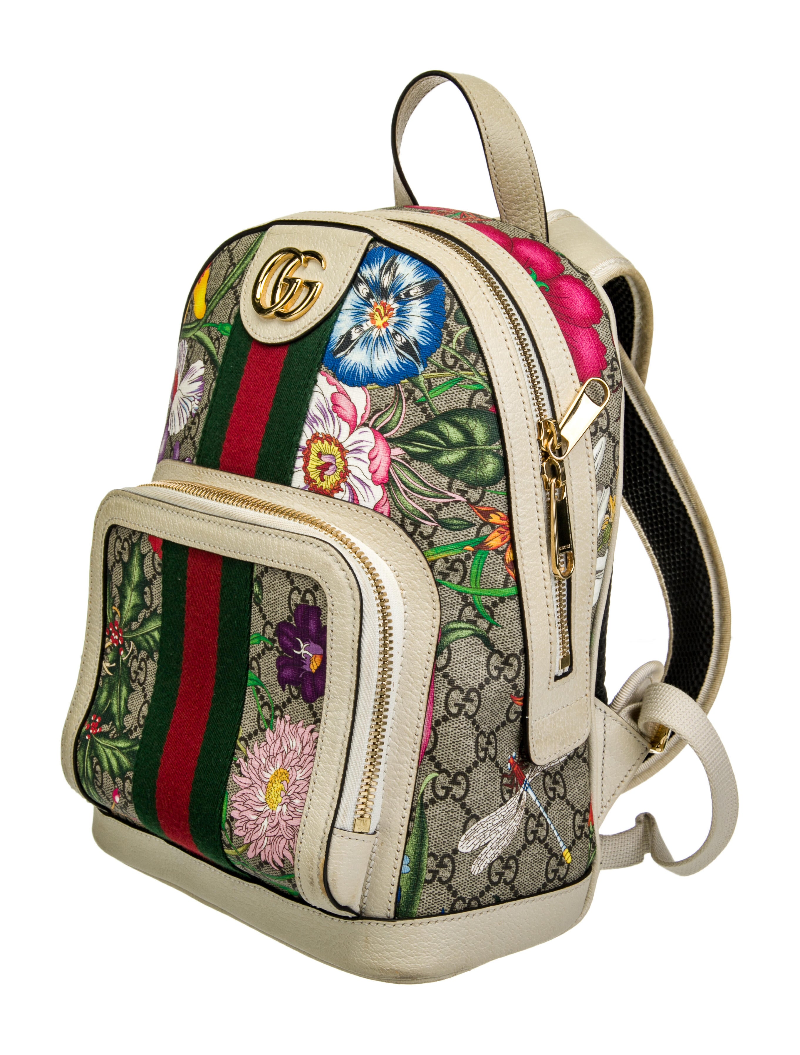 Gucci GG Supreme Flora Small Ophidia Backpack - Neutrals Backpacks ...