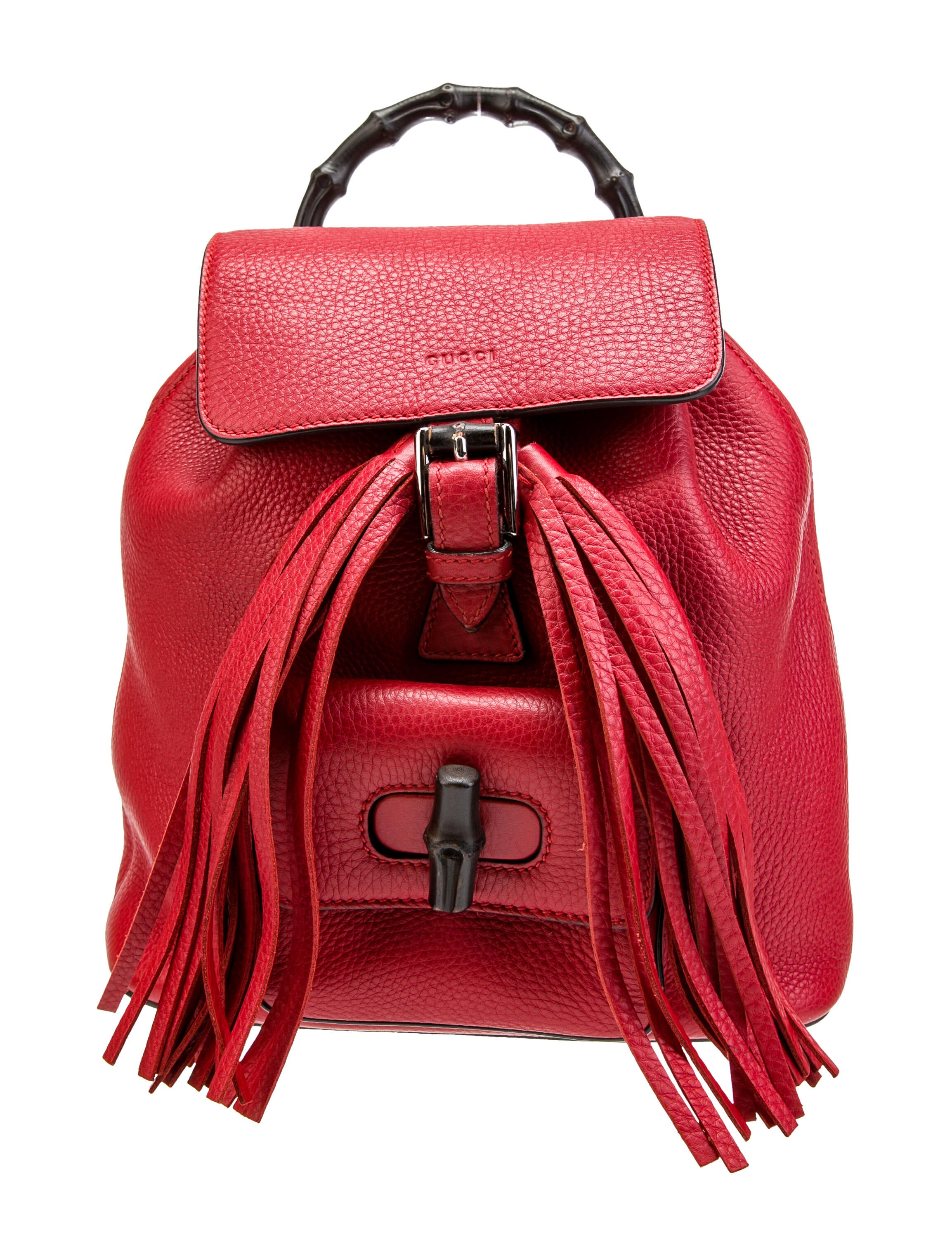 Gucci Mini Bamboo Tassel Backpack - Red Backpacks, Handbags ...