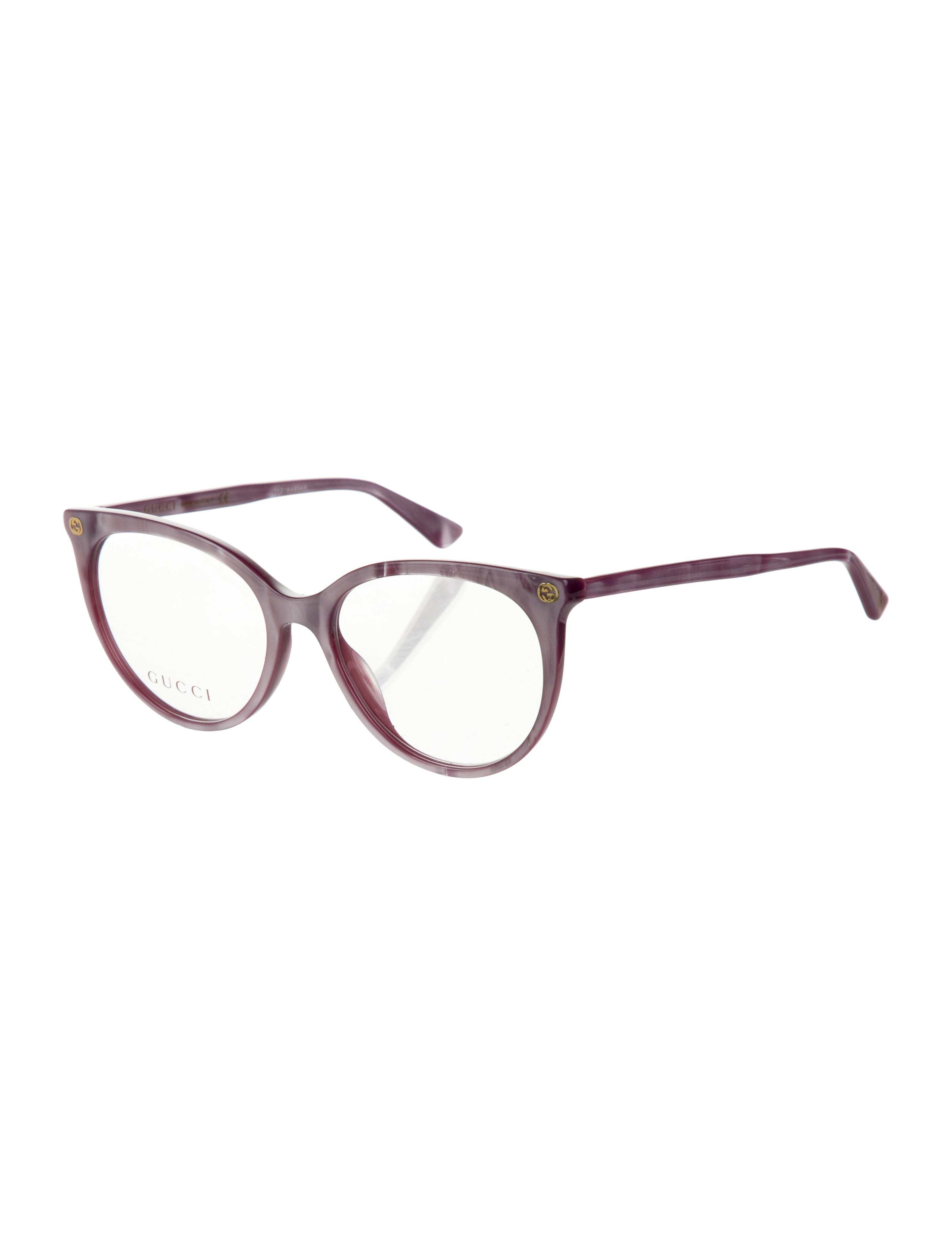 Gucci Interlocking G Logo Cat-Eye Eyeglasses - Purple Eyeglasses ...