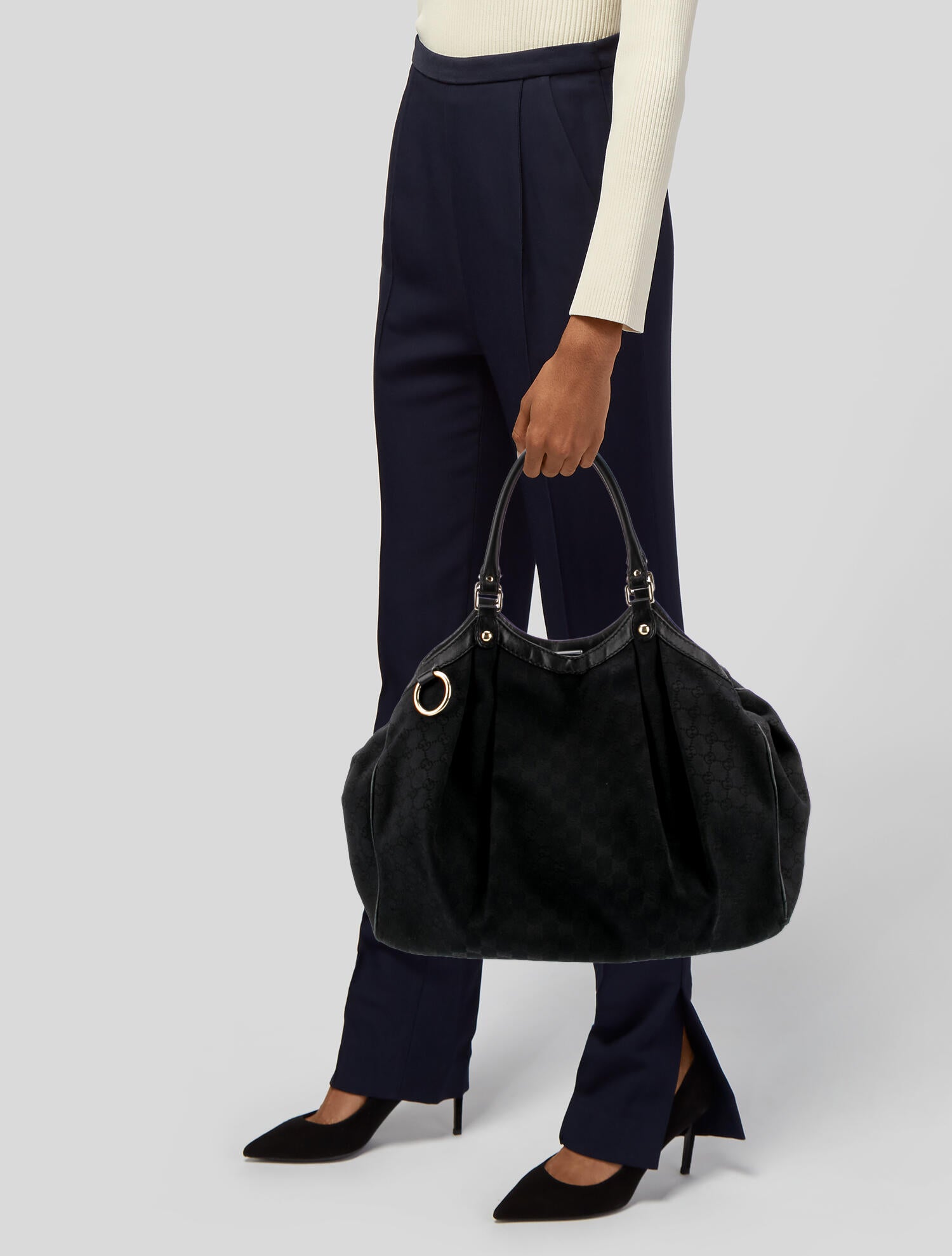 Gucci GG Canvas Large Sukey Tote - Black Totes, Handbags - GUC1336848 ...