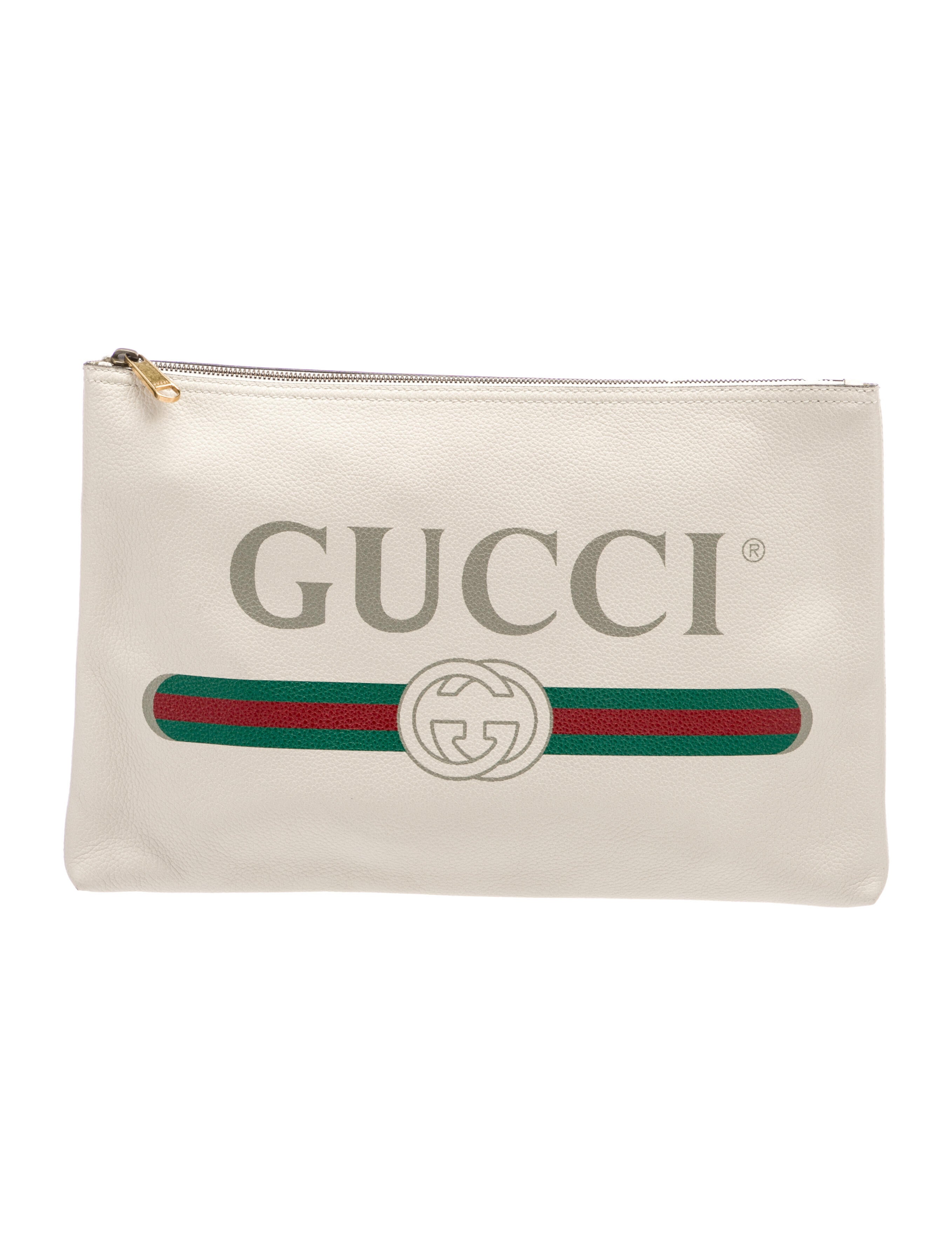 Gucci Large Logo Zip Pouch - Neutrals Clutches, Handbags - GUC1337632 ...