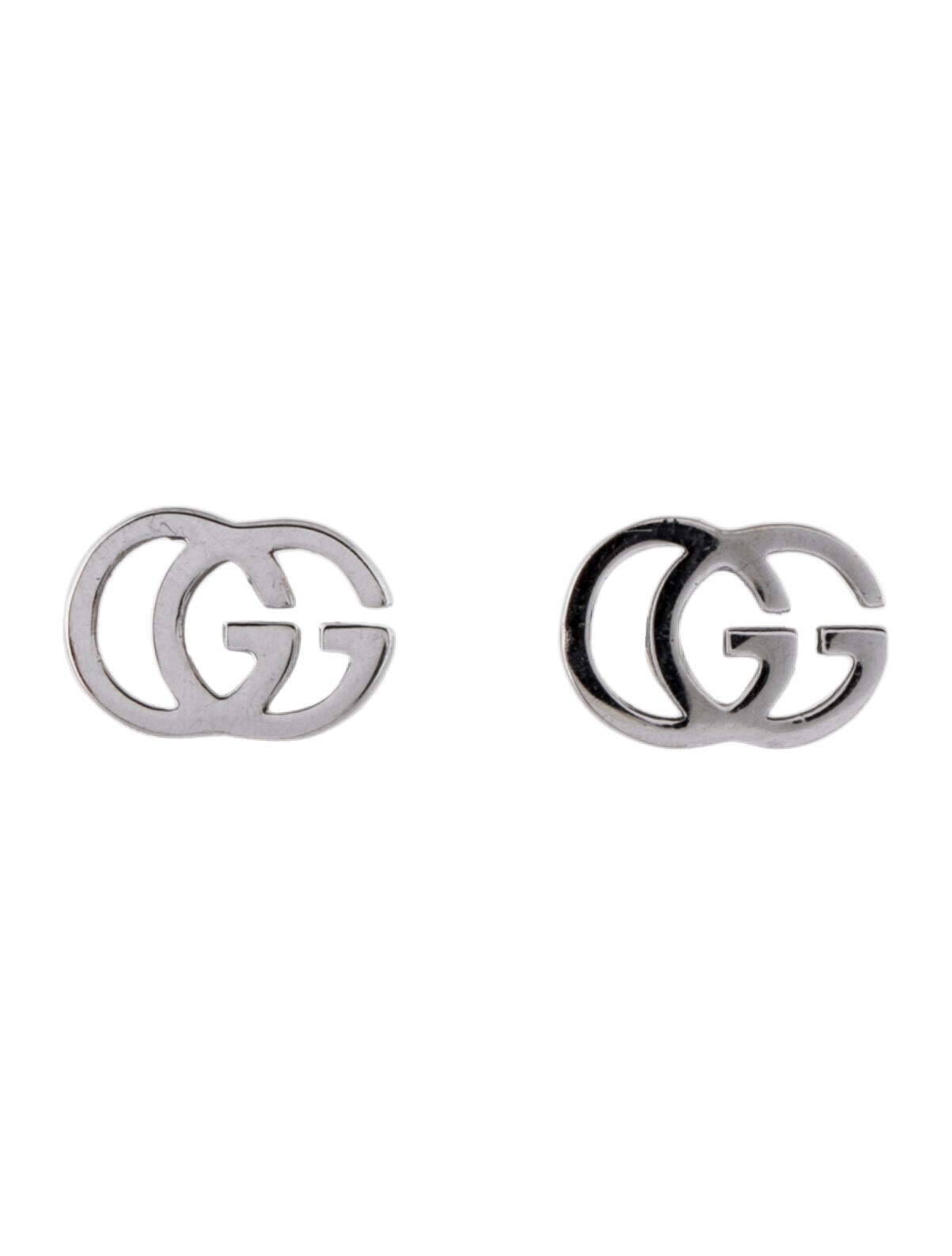 Gucci 18K Running G Stud Earrings - 18K White Gold Stud, Earrings ...