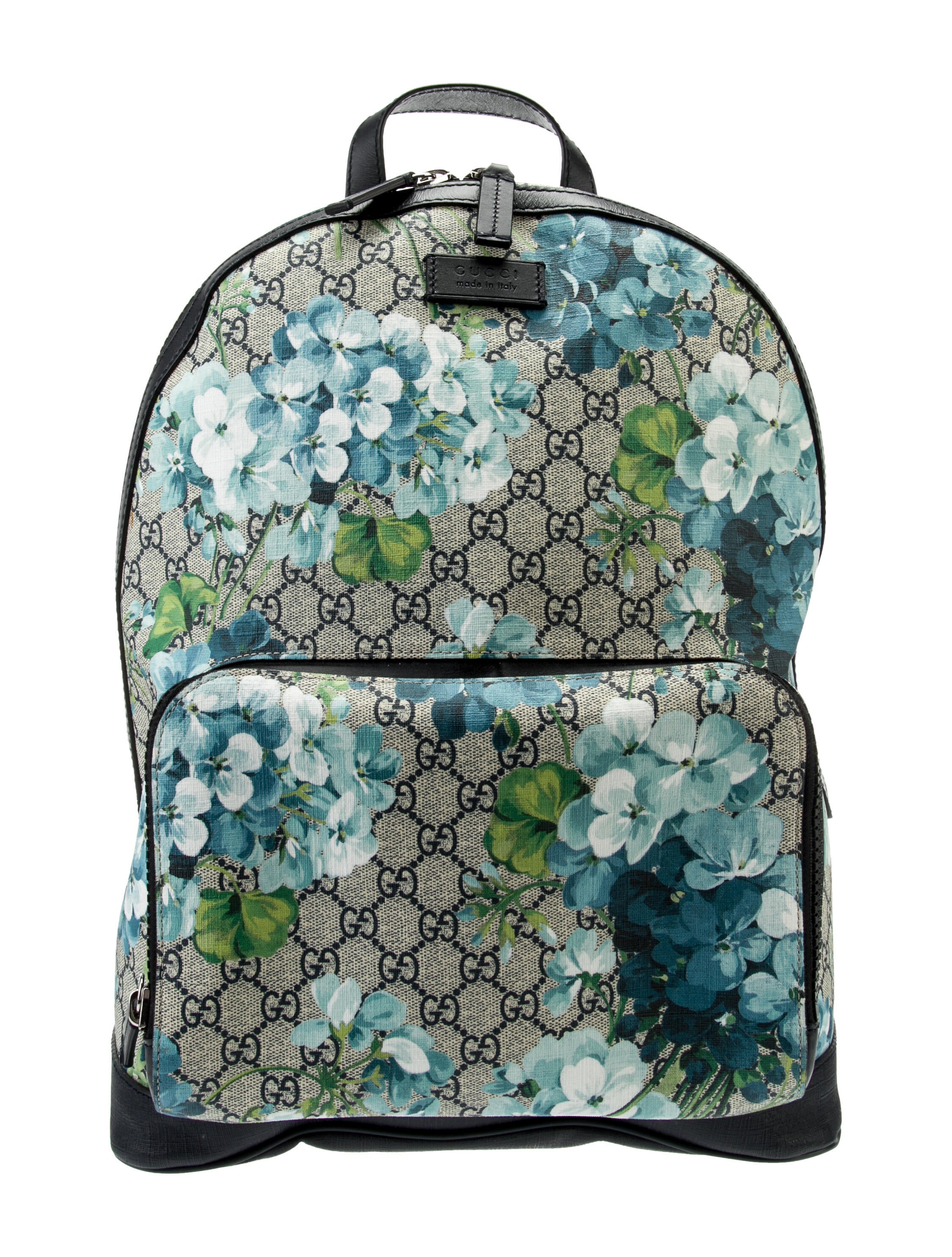 Gucci GG Supreme Blooms Medium Day Backpack - Blue Backpacks, Handbags ...