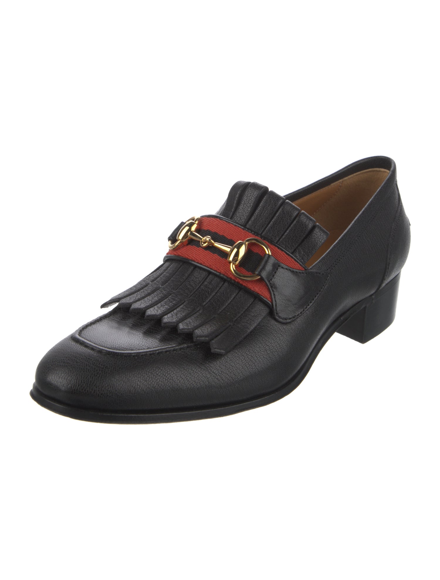 Gucci 1955 Horsebit Accent Leather Loafers - Black Flats, Shoes ...