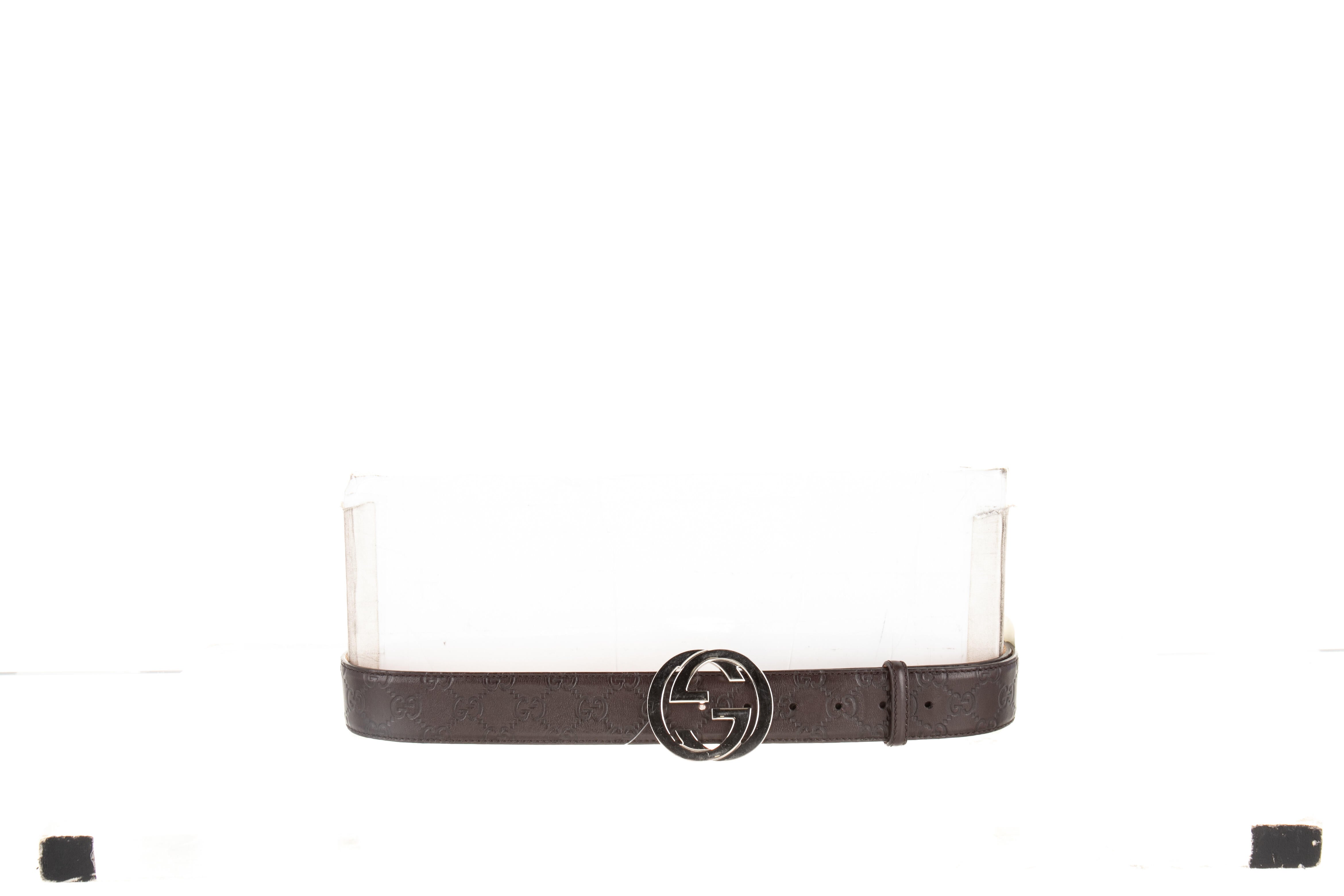 Gucci Interlocking CC Logo Leather Waist Belt - Brown Belts ...