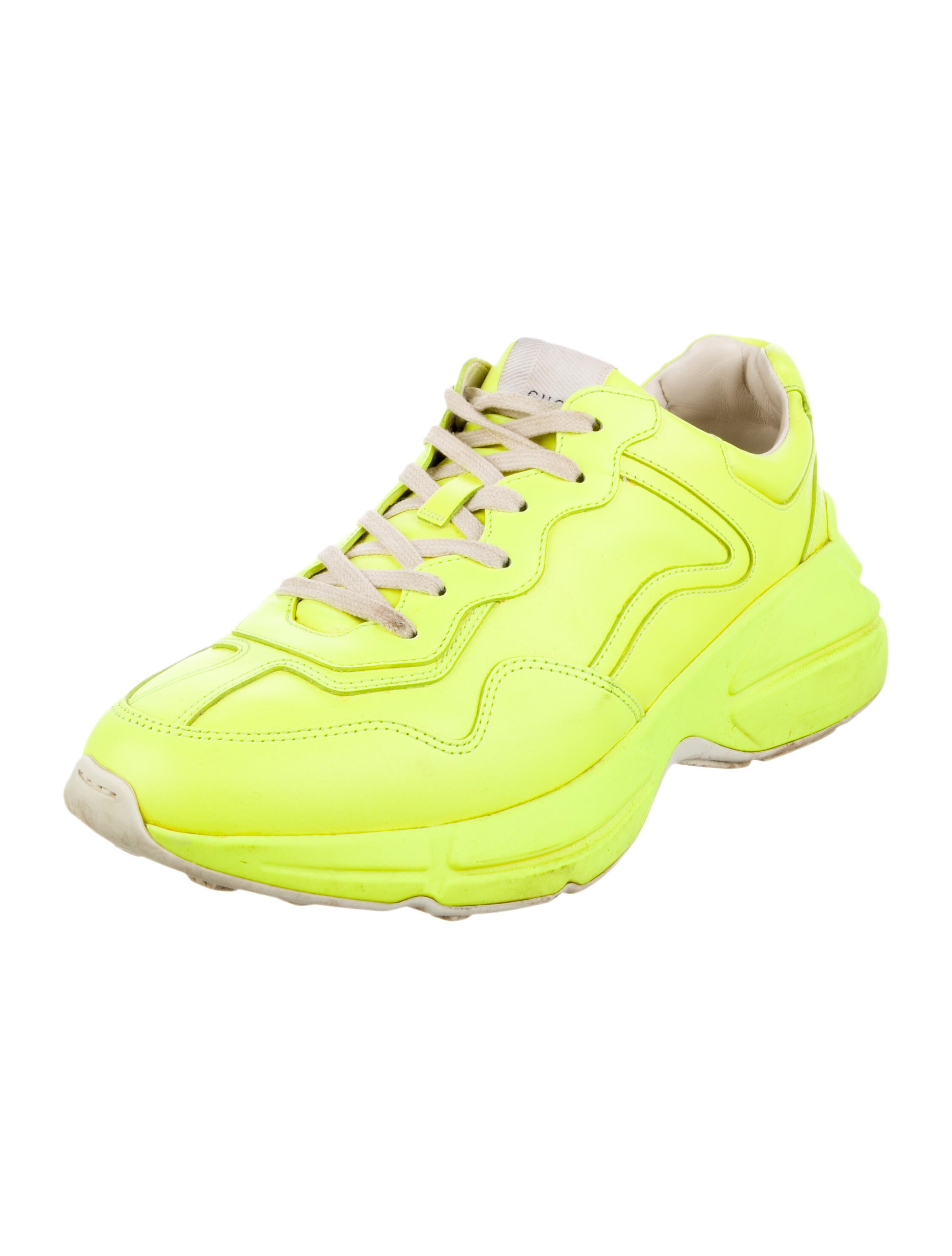 Gucci Leather Chunky Sneakers - Yellow Sneakers, Shoes - GUC1346059 ...