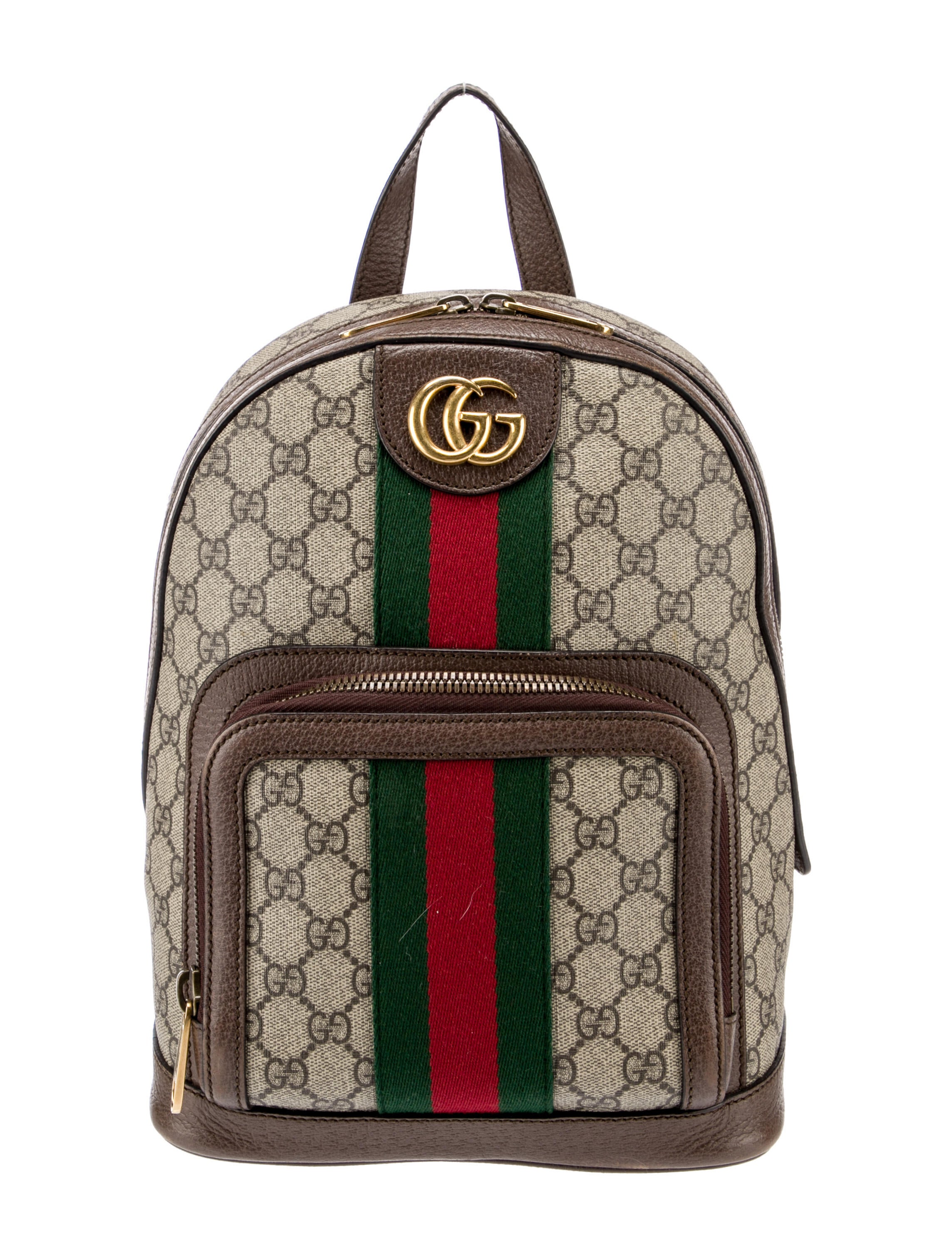 Gucci GG Supreme Small Ophidia Backpack - Brown Backpacks, Handbags ...