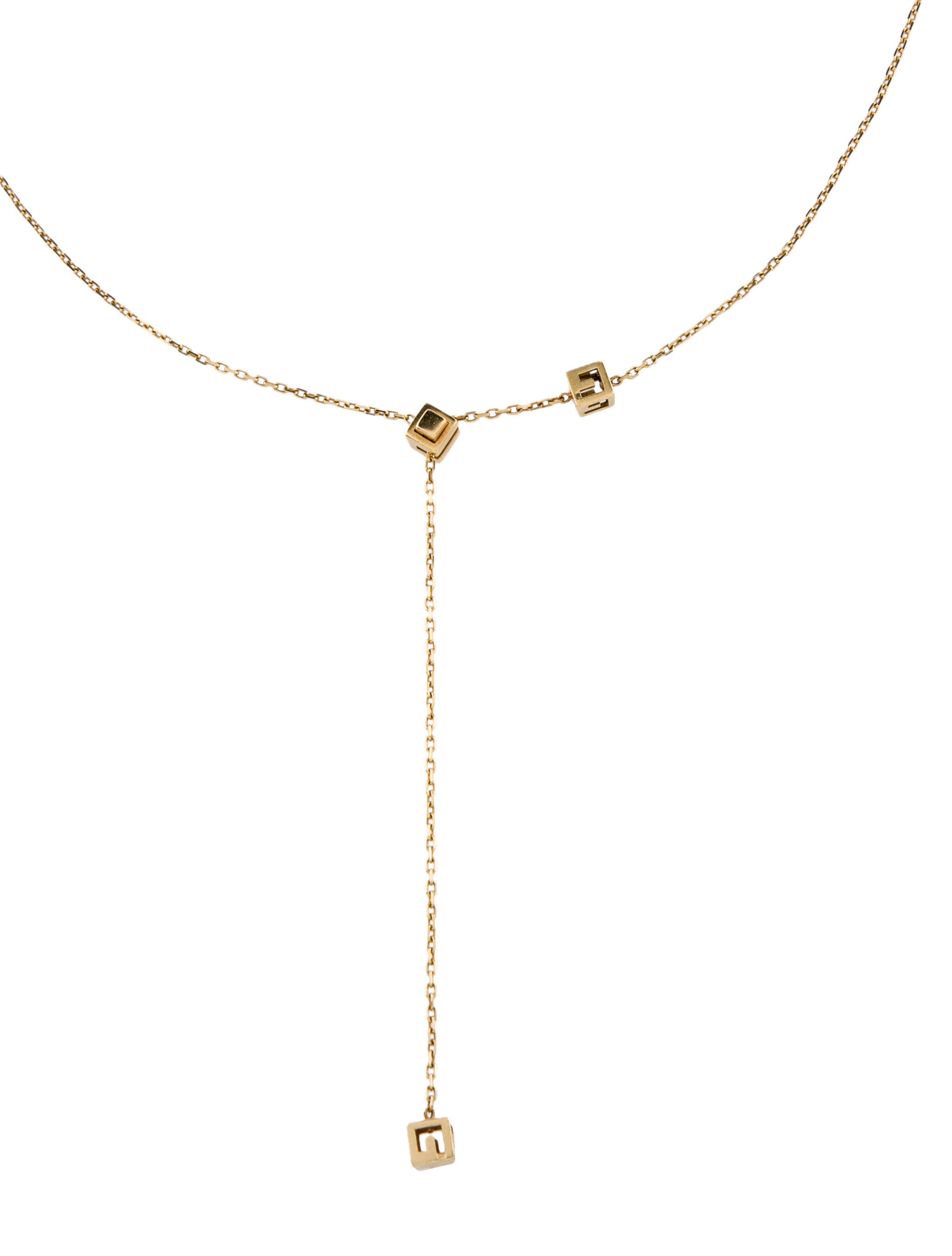 Gucci 18K Logo Cube Adjustable Chain Necklace - 18K Yellow Gold Chain ...