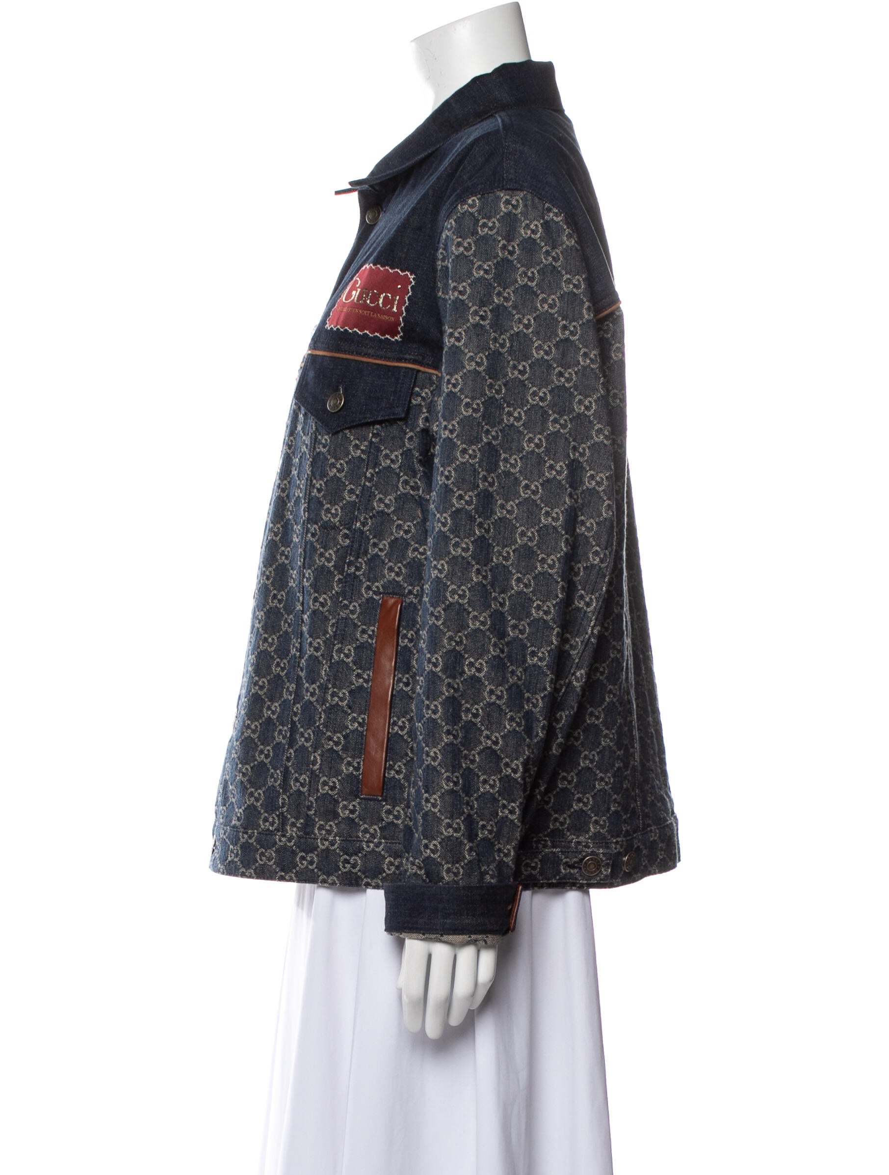 Gucci Printed Denim Jacket - Blue Jackets, Clothing - GUC1348617 | The ...