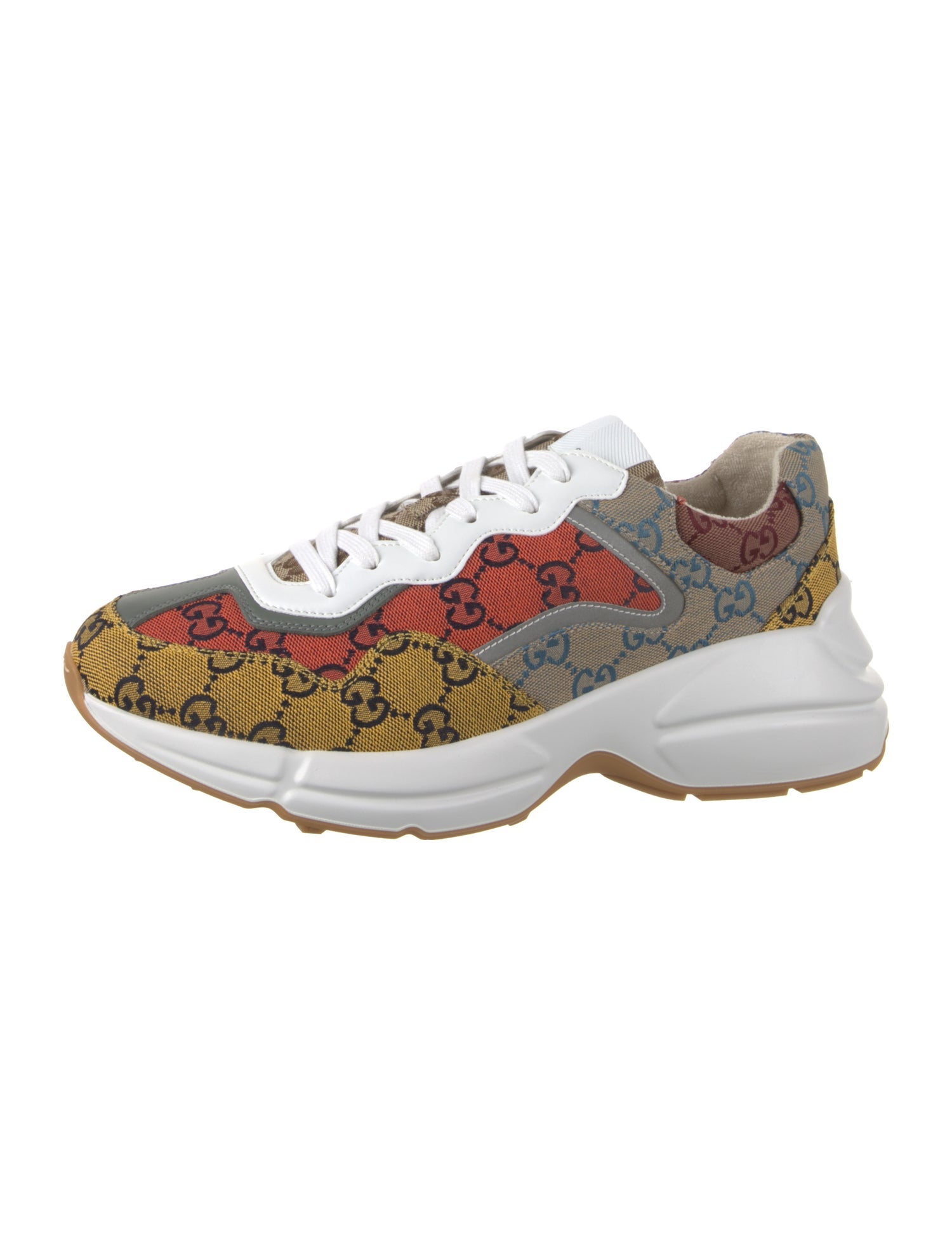 Gucci Canvas Printed Athletic Sneakers - Yellow Sneakers, Shoes ...