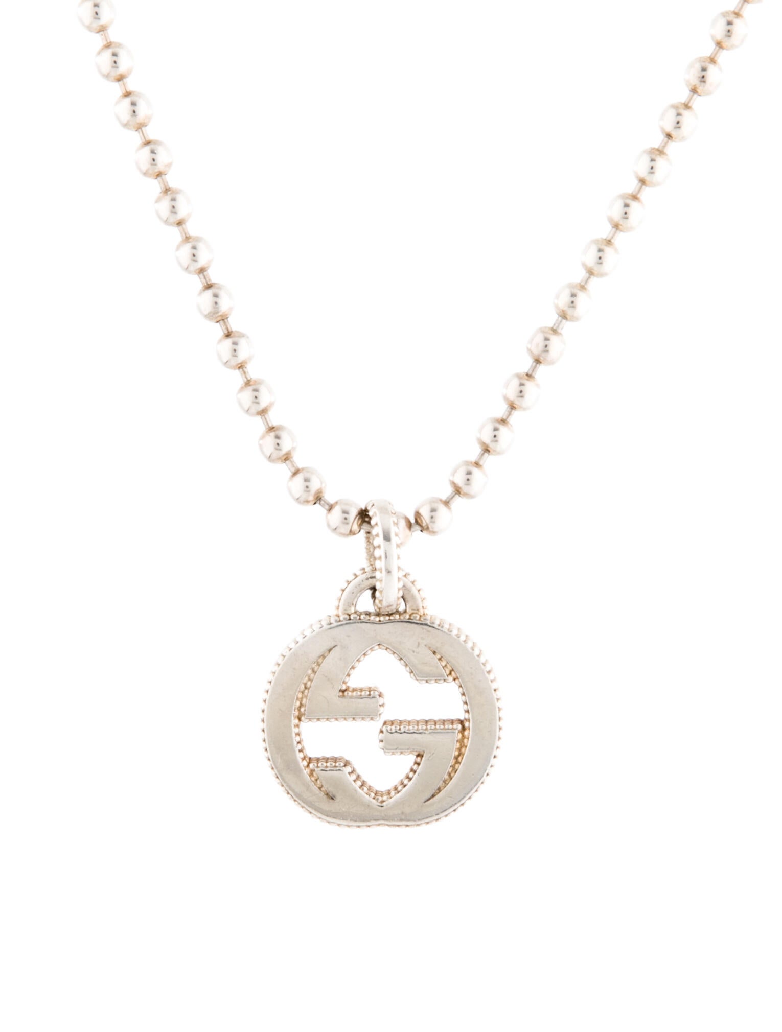 Gucci Interlocking G Pendant Necklace - Sterling Silver Pendant ...