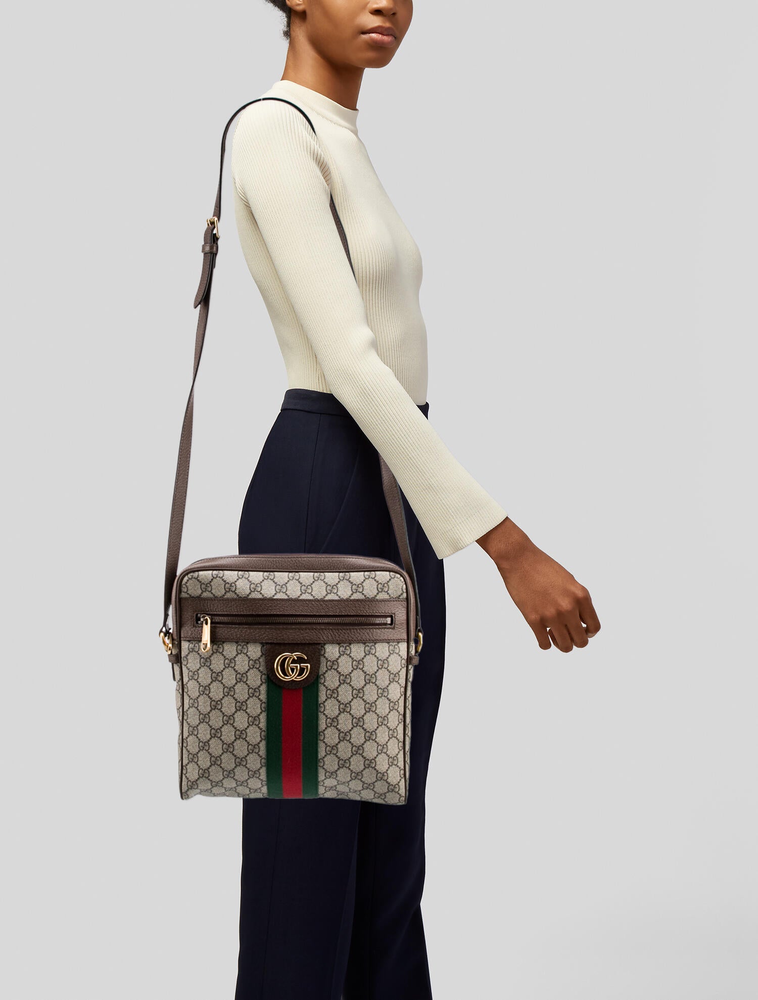 Gucci GG Supreme Ophidia Messenger Bag - Brown Crossbody Bags, Handbags ...