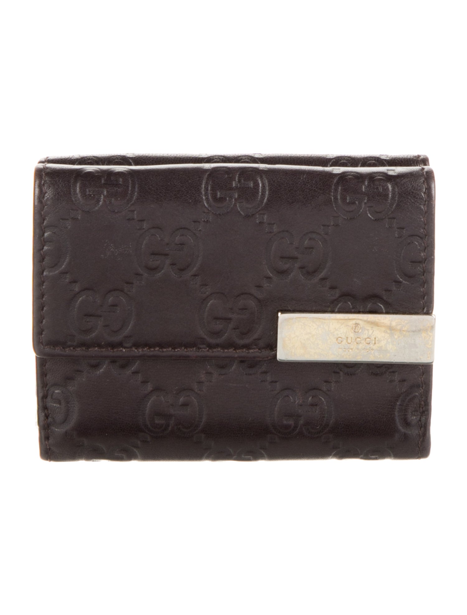 Gucci GG Signature Leather Leather Compact Wallet - Brown Wallets ...