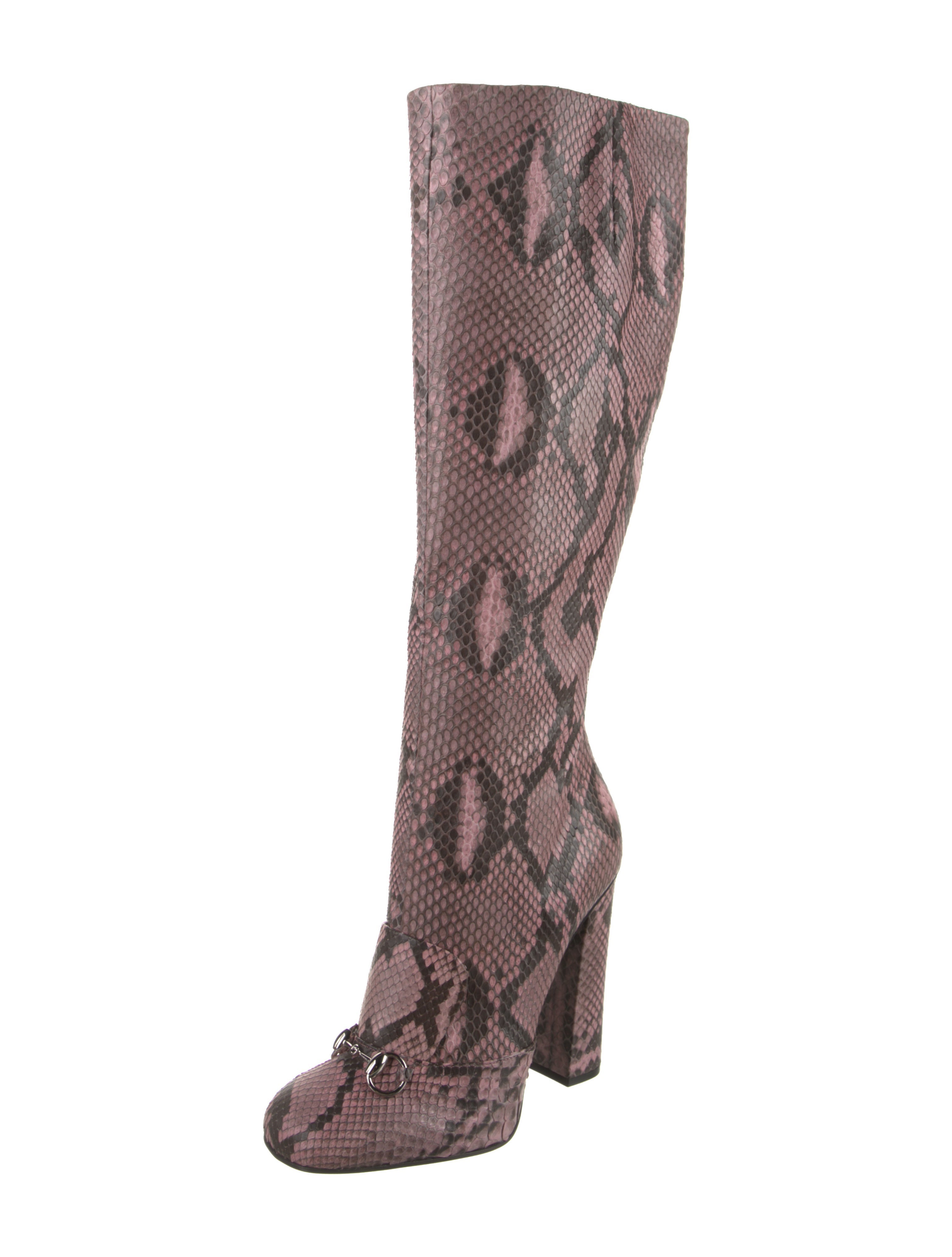 Gucci Snakeskin Animal Print Boots w/ Tags - Pink Boots, Shoes ...