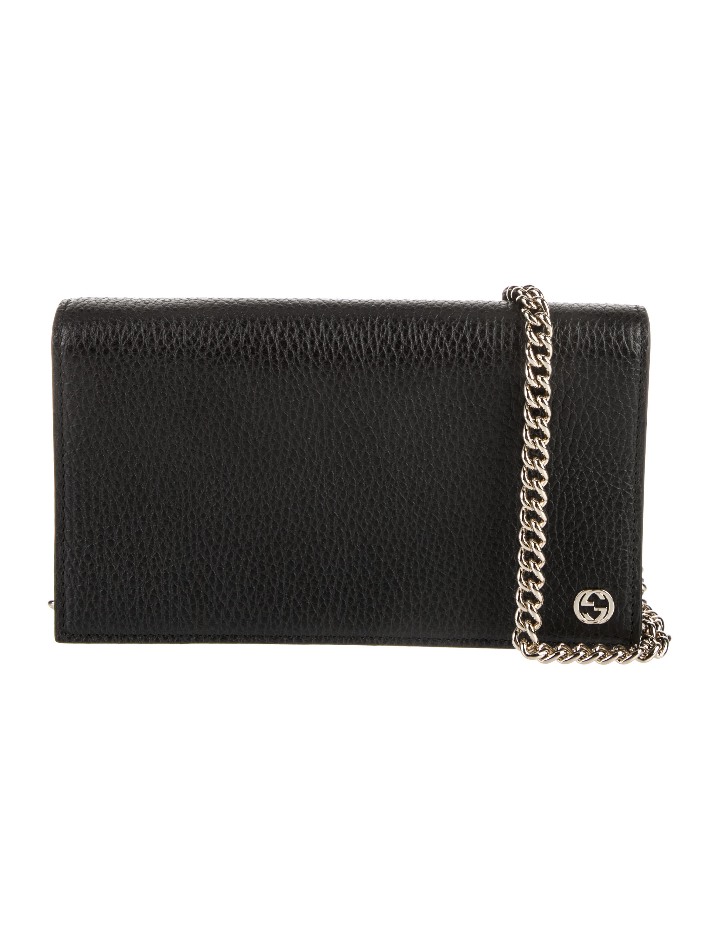 Fendi Embossed Wallet on Chain - Black Crossbody Bags, Handbags ...