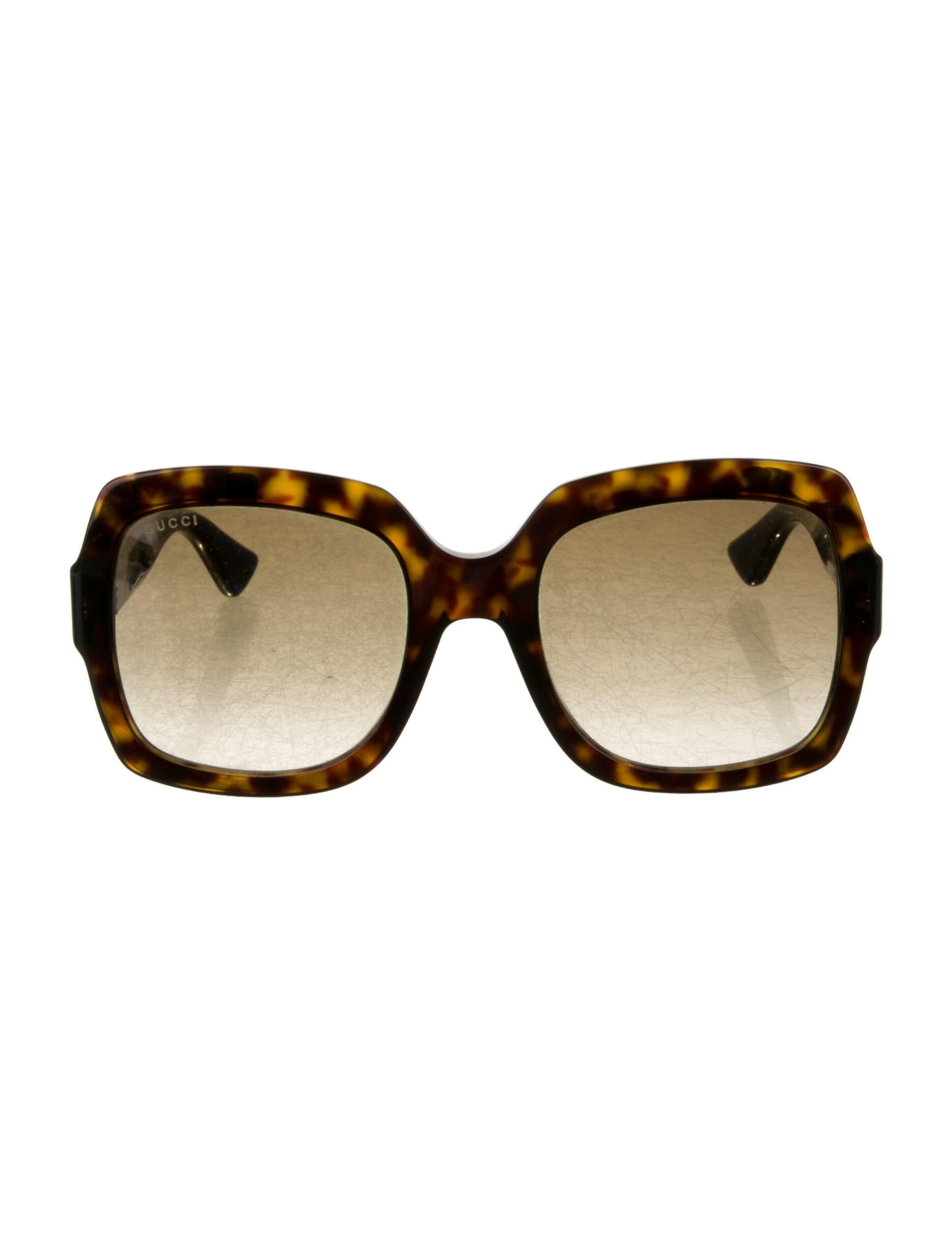 Gucci Interlocking G Logo Oversize Sunglasses - Brown Sunglasses ...