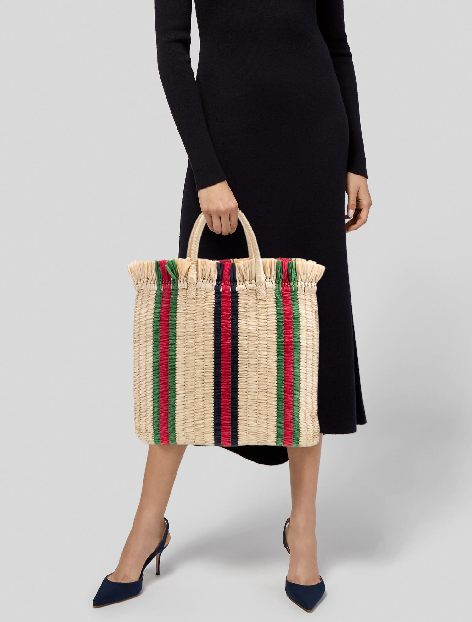 Gucci Raffia Cestino Tote - Neutrals Totes, Handbags - GUC1371047 | The ...