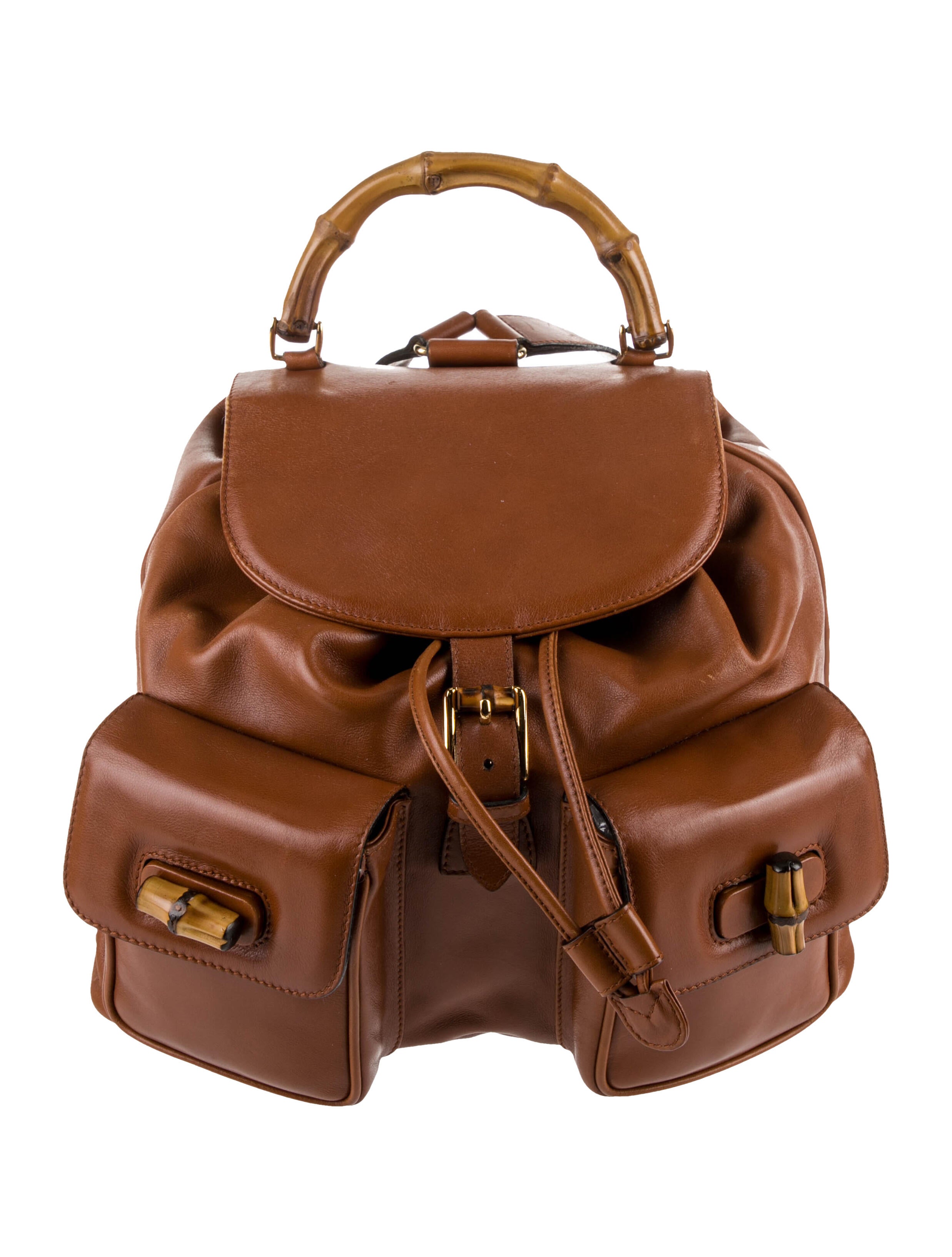 Gucci Large Bamboo Backpack - Brown Backpacks, Handbags - GUC1371248 ...