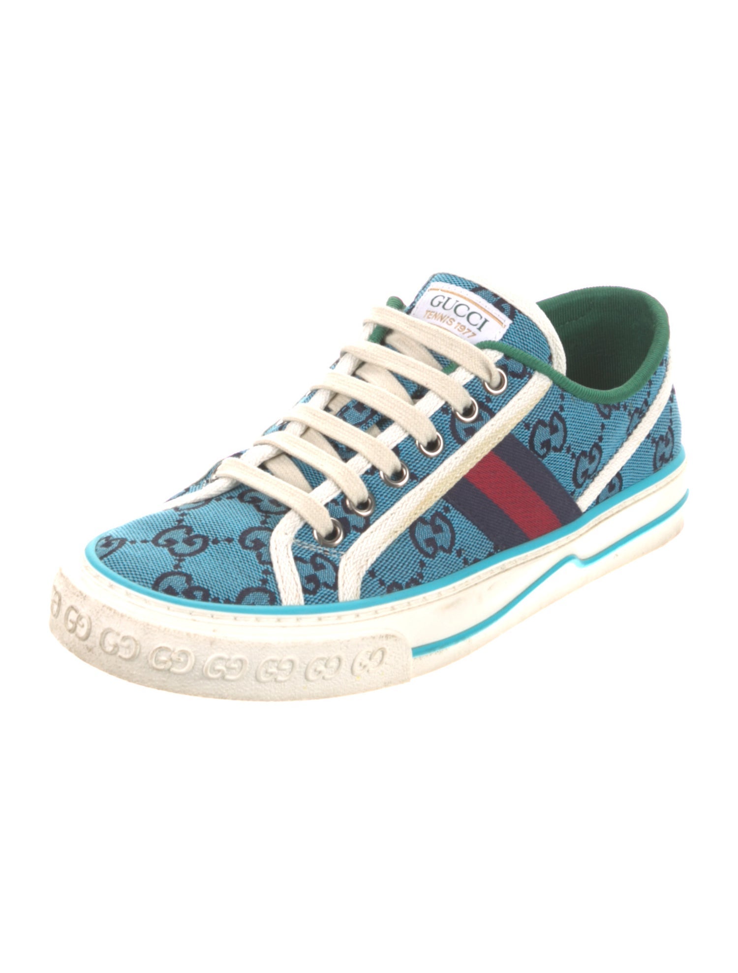 Gucci GG Signature Canvas Sneakers - Blue Sneakers, Shoes - GUC1371293 ...