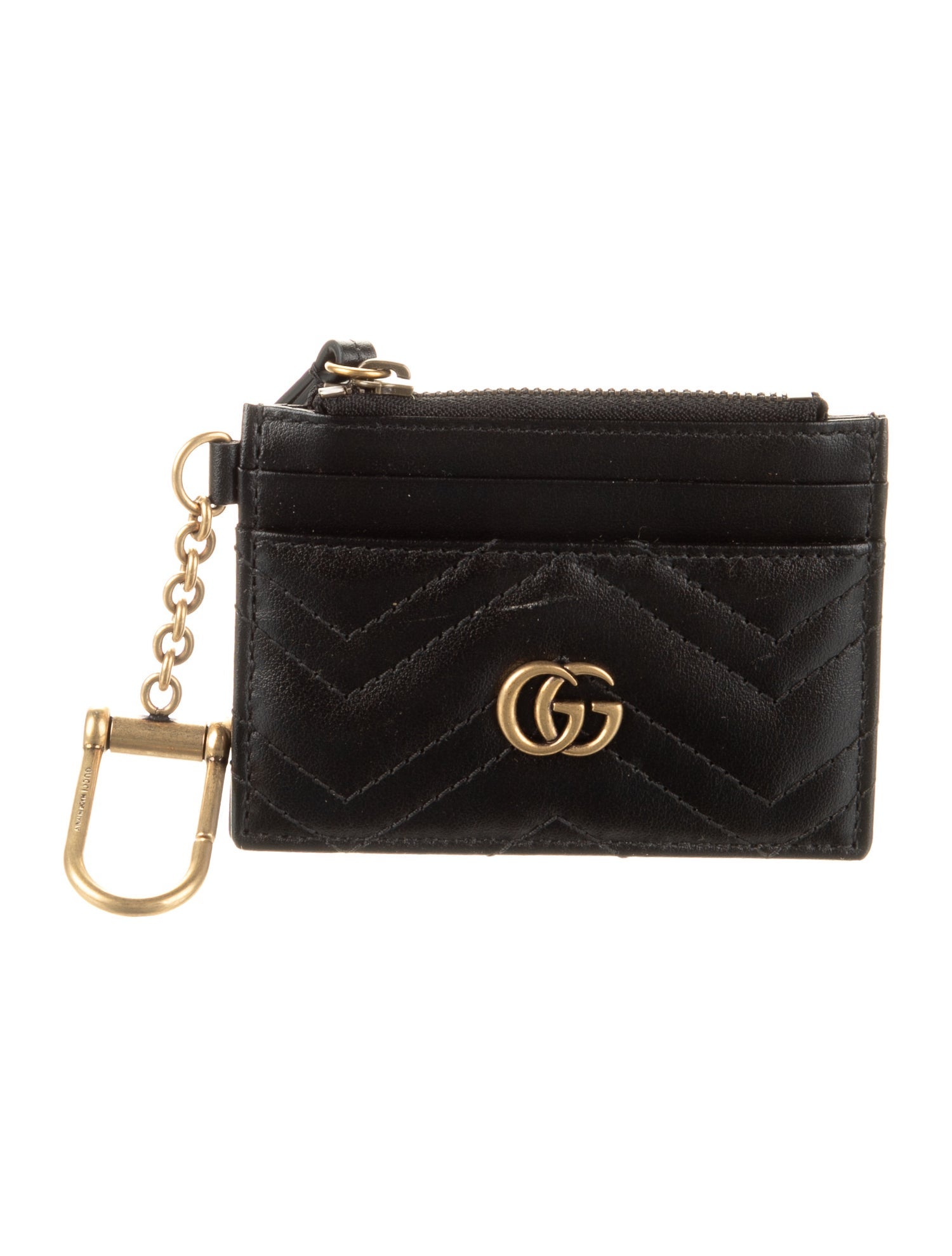 Gucci GG Marmont Key Pouch Double G Logo Card Holder w/ Tags - Black ...