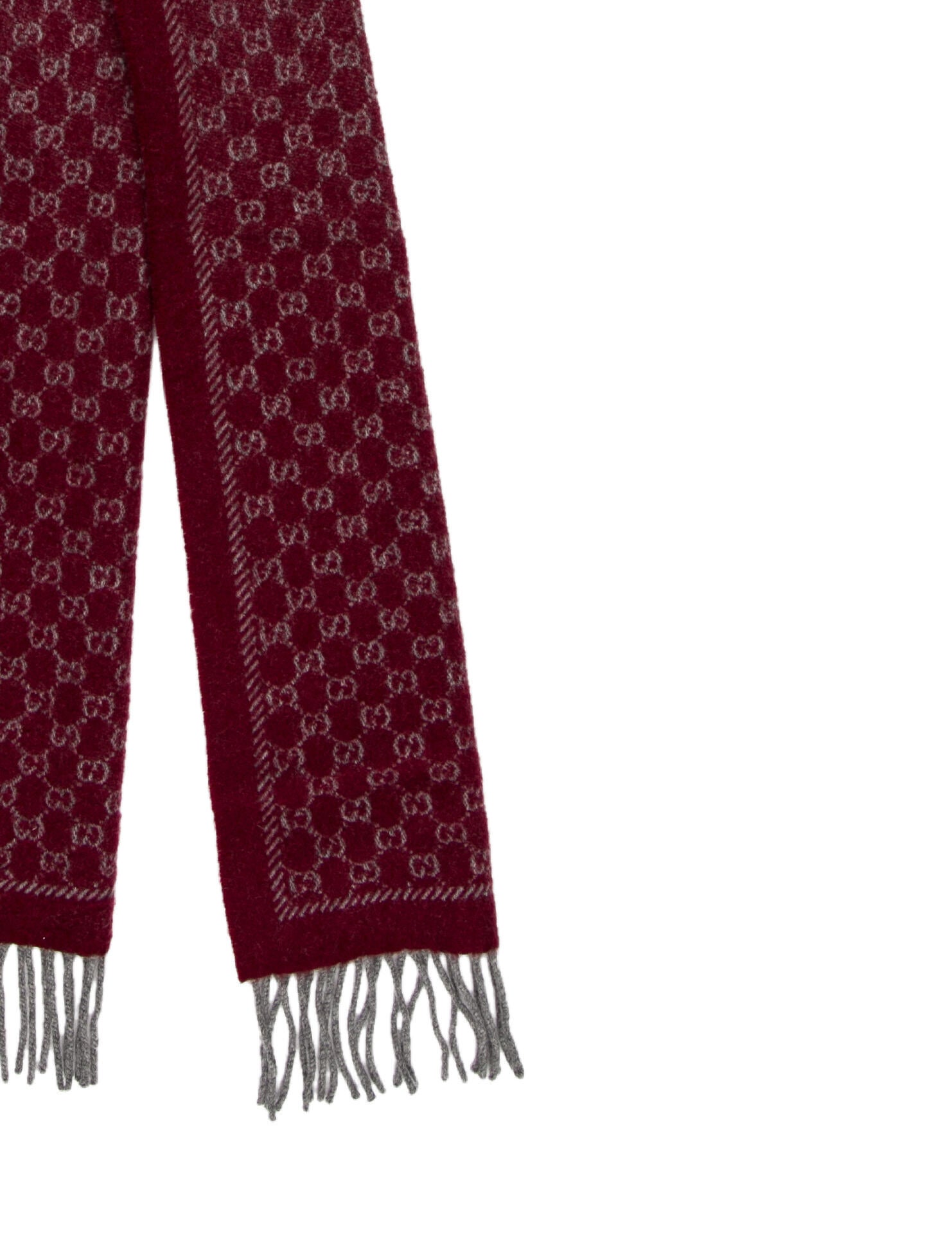 Gucci Wool Printed Scarf - Burgundy Scarves, Accessories - GUC1375896 ...