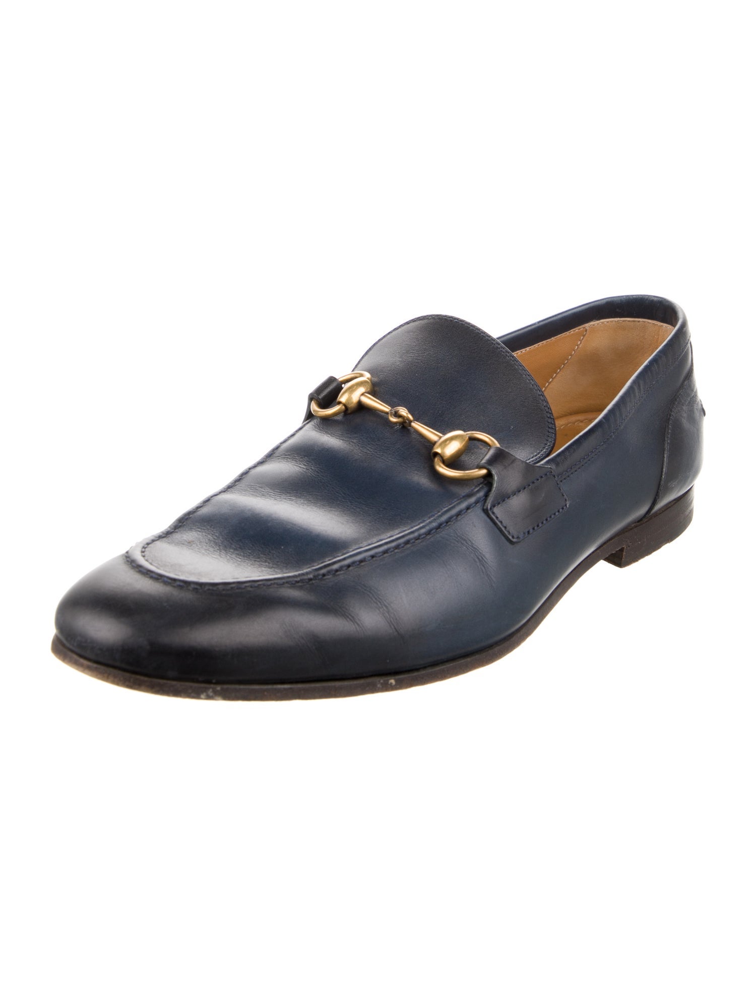 Gucci 1955 Horsebit Accent Leather Dress Loafers - Blue Loafers, Shoes ...