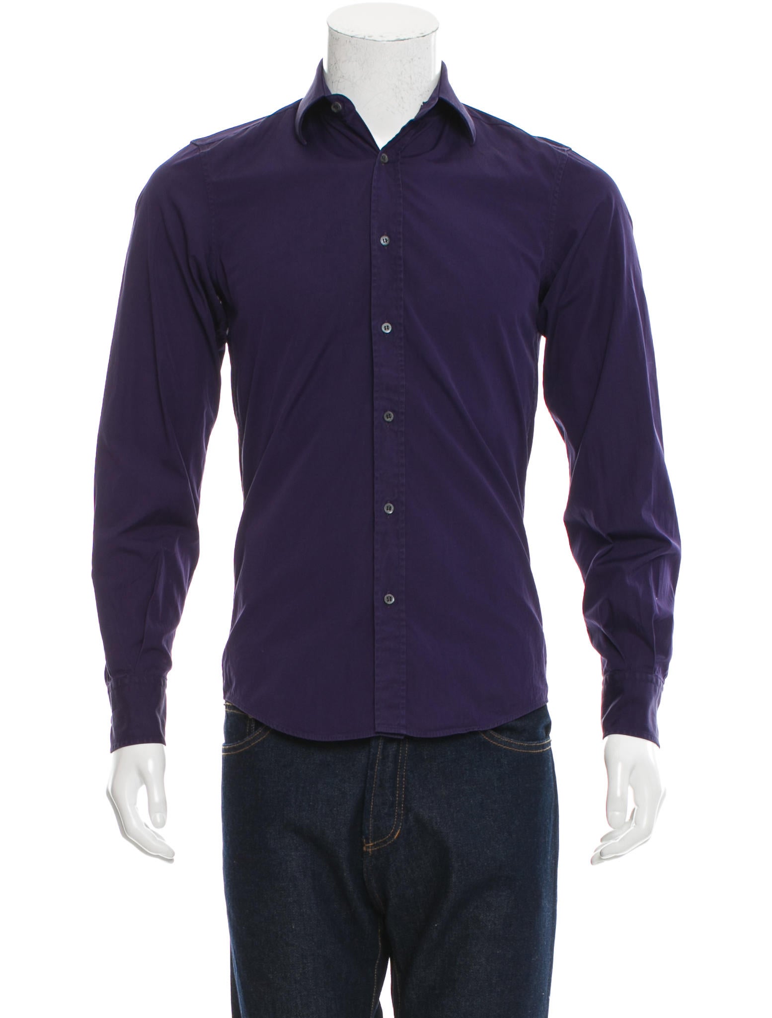 Gucci Fitted Button-Up Shirt - Purple Dress Shirts, Clothing ...