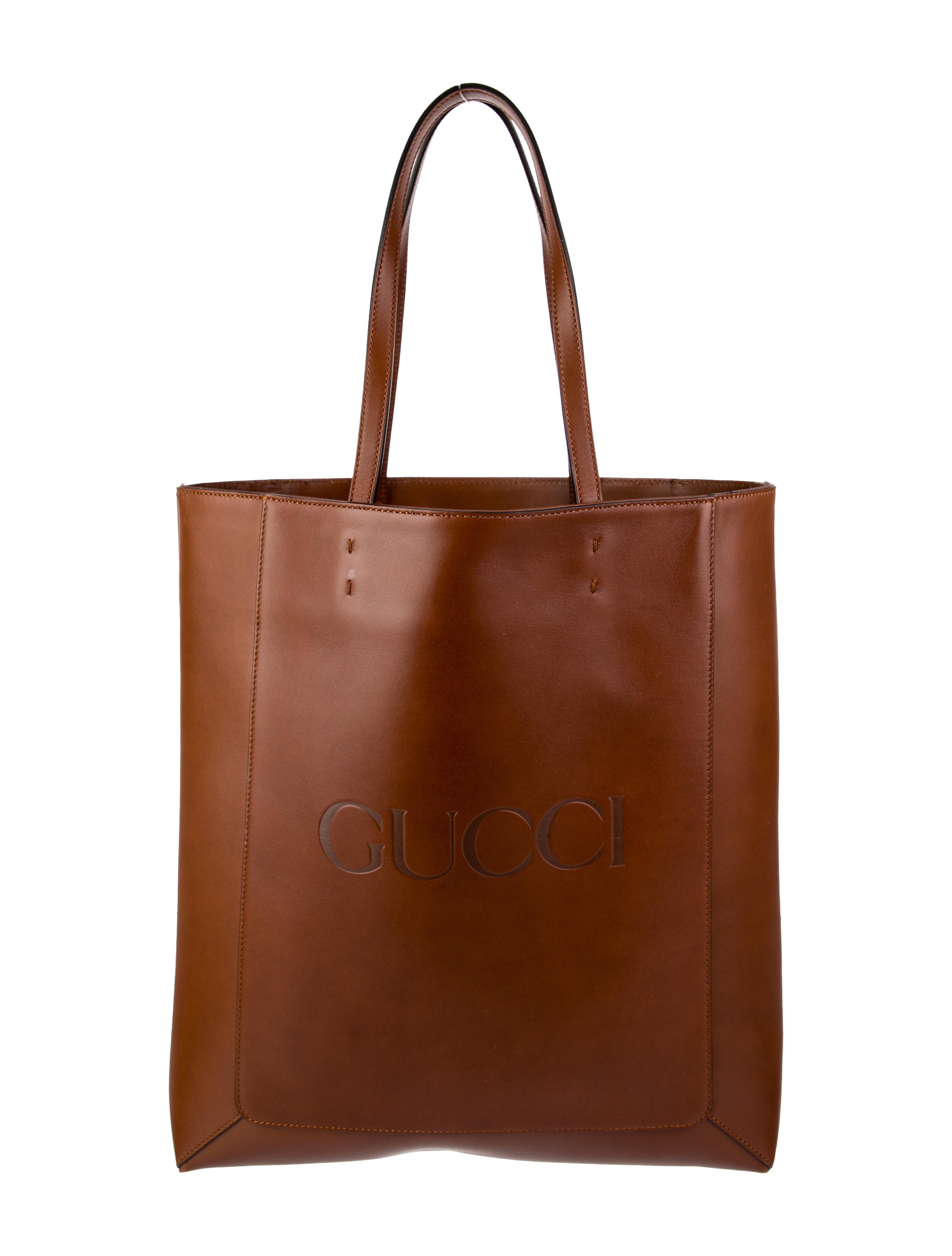 Gucci Leather Shopper Tote - Brown Totes, Handbags - GUC1379113 | The ...