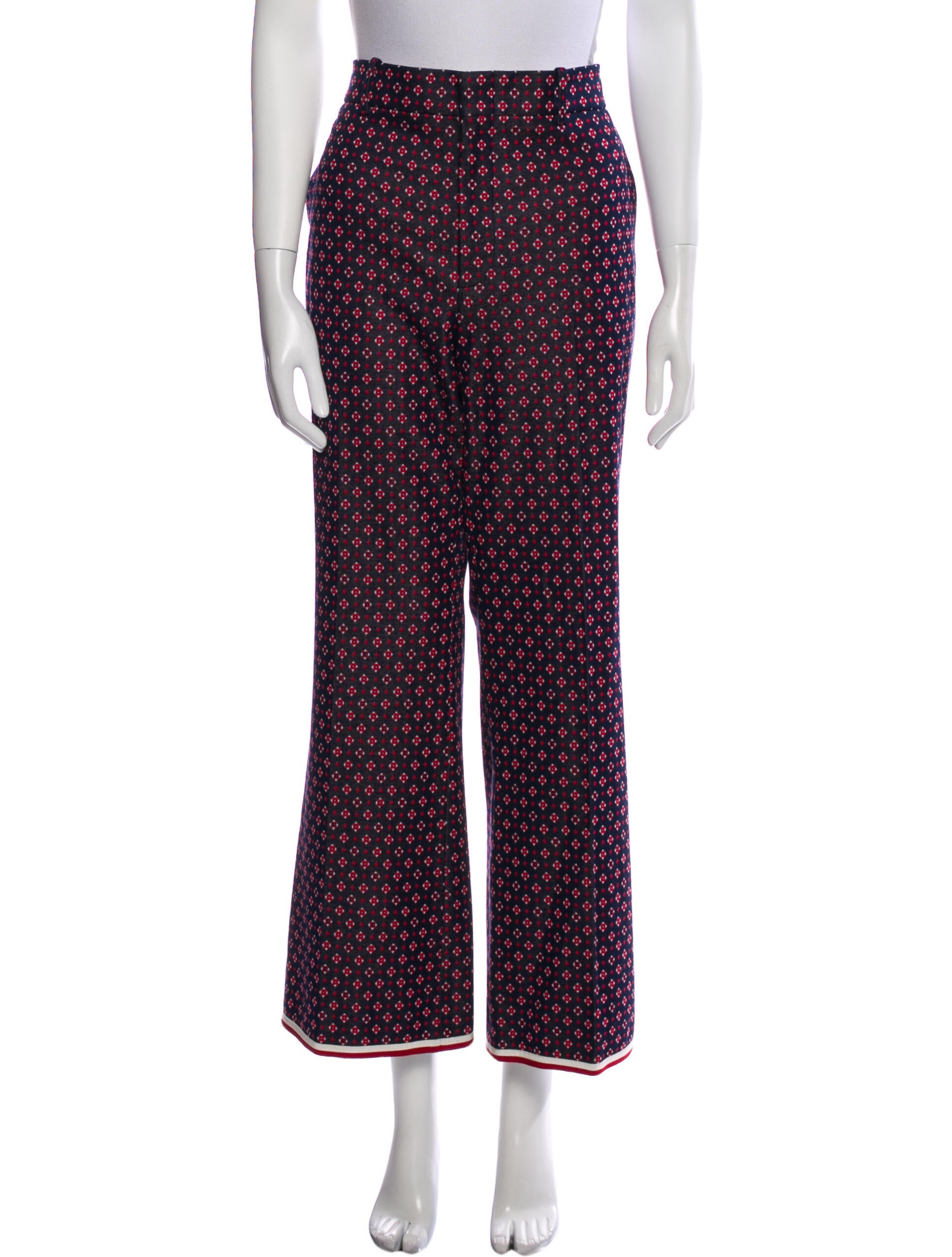 Gucci 2019 Wide Leg Pants - Red, 11" Rise Pants, Clothing - GUC1384375 ...