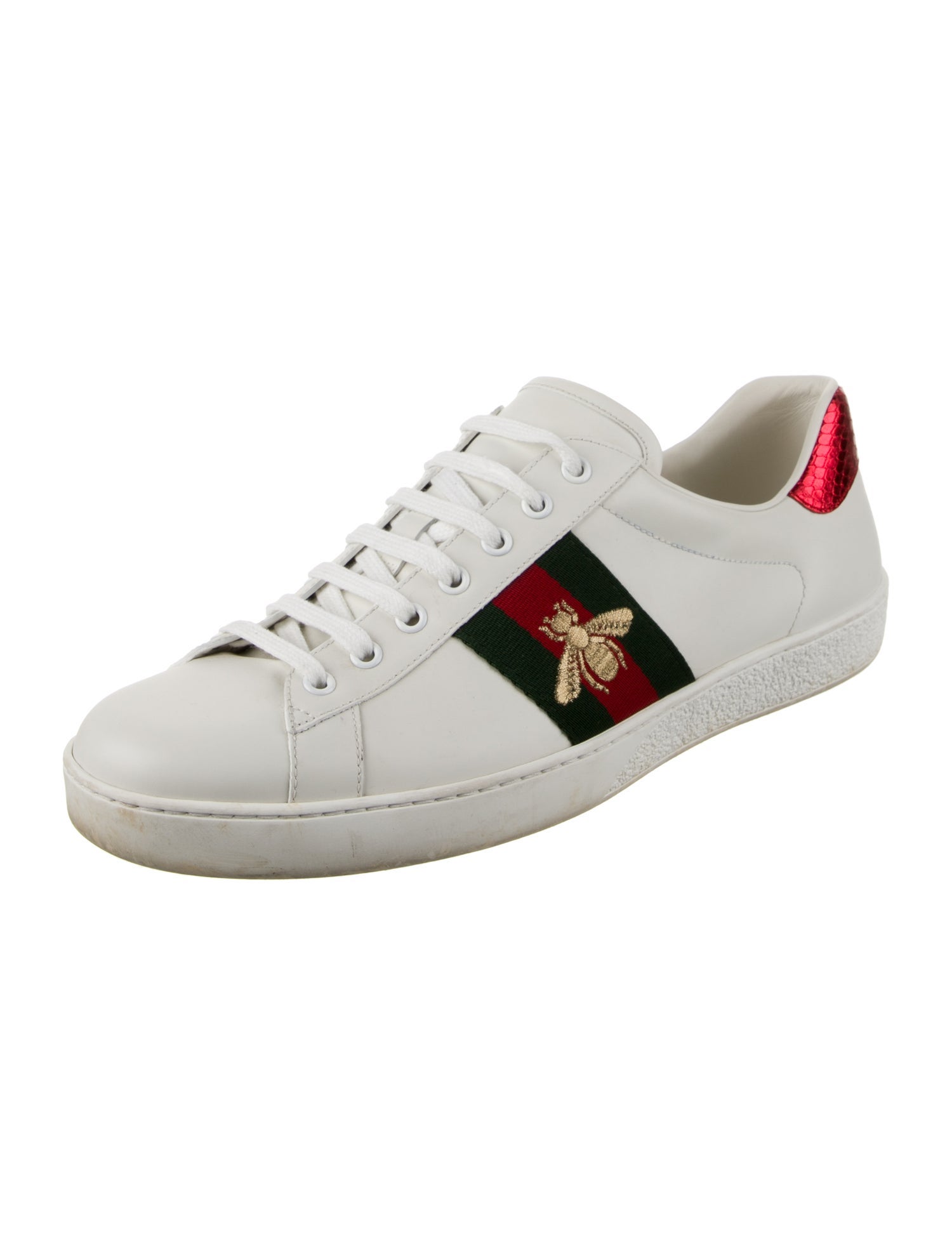 Gucci Leather Animal Print Sneakers - White Sneakers, Shoes ...