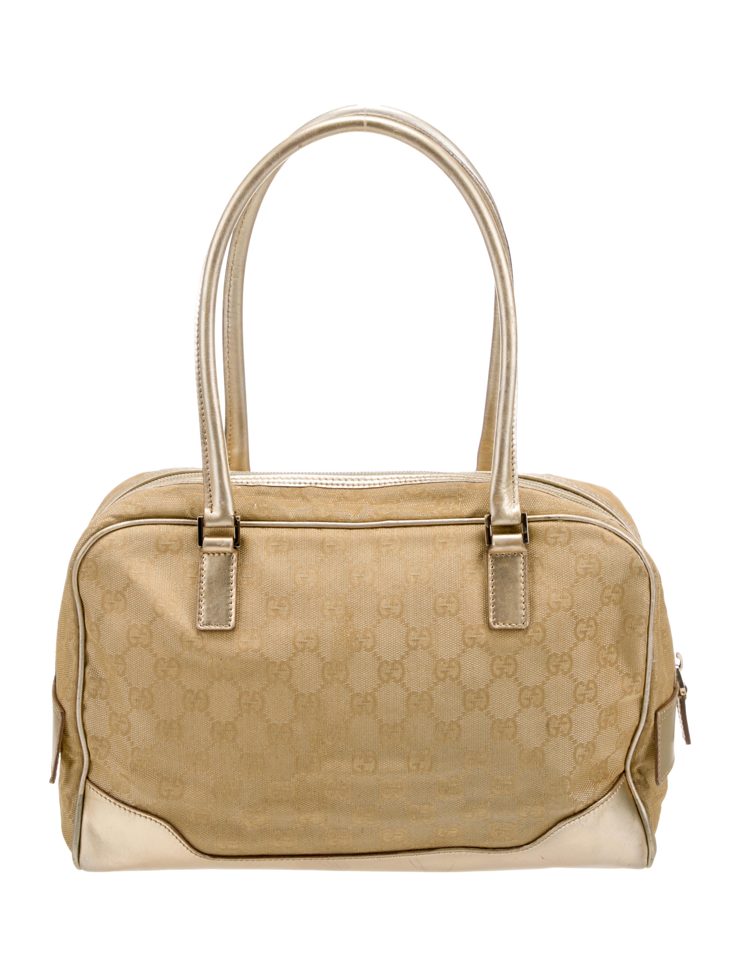 Gucci Vintage GG Canvas Shoulder Bag - Gold Shoulder Bags, Handbags ...