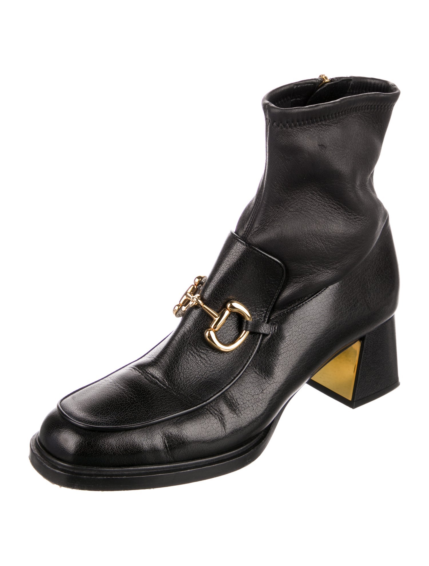 Gucci 1955 Horsebit Accent Leather Boots - Black Boots, Shoes ...