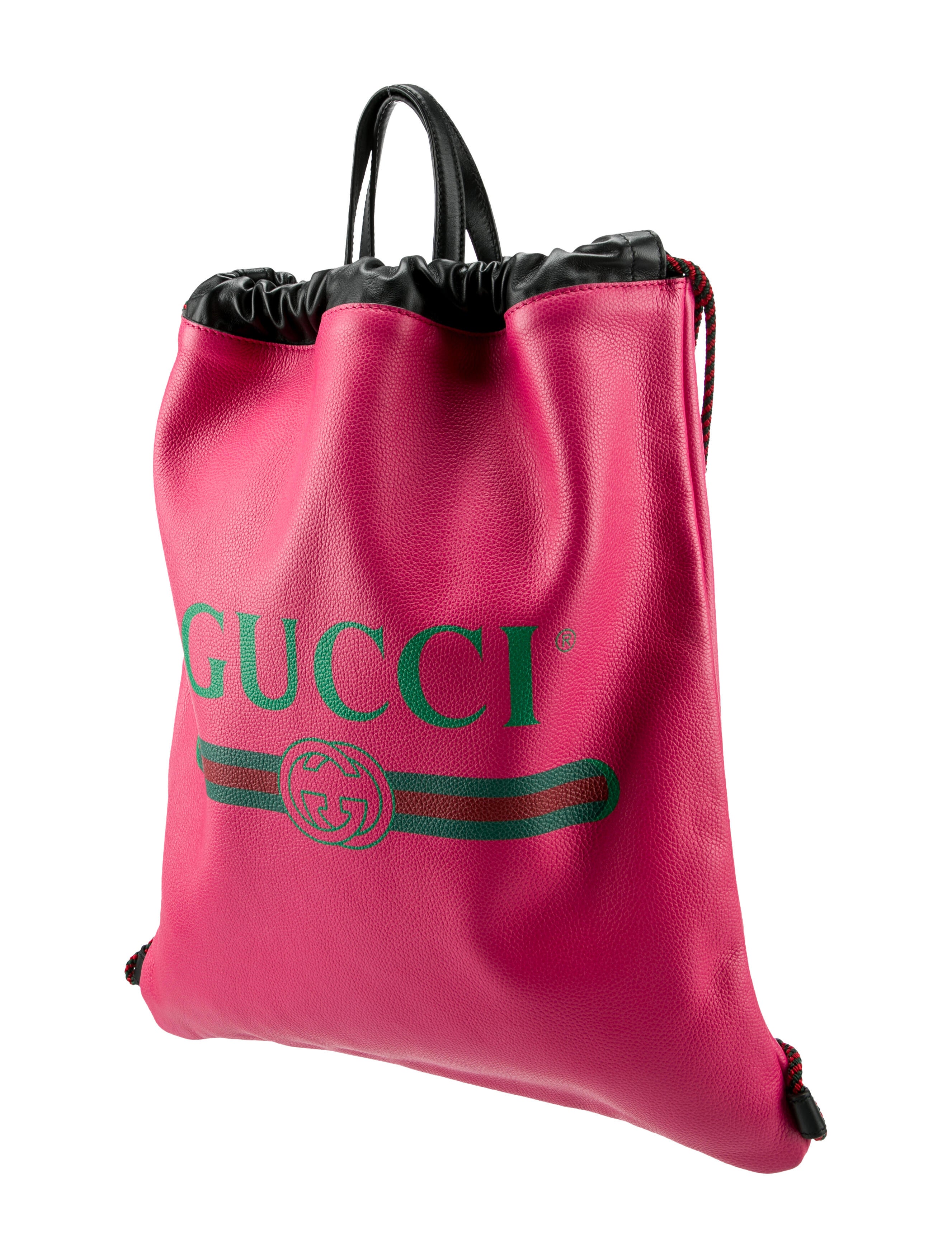 Gucci Logo Drawstring Backpack - Red Backpacks, Handbags - GUC1393374 ...