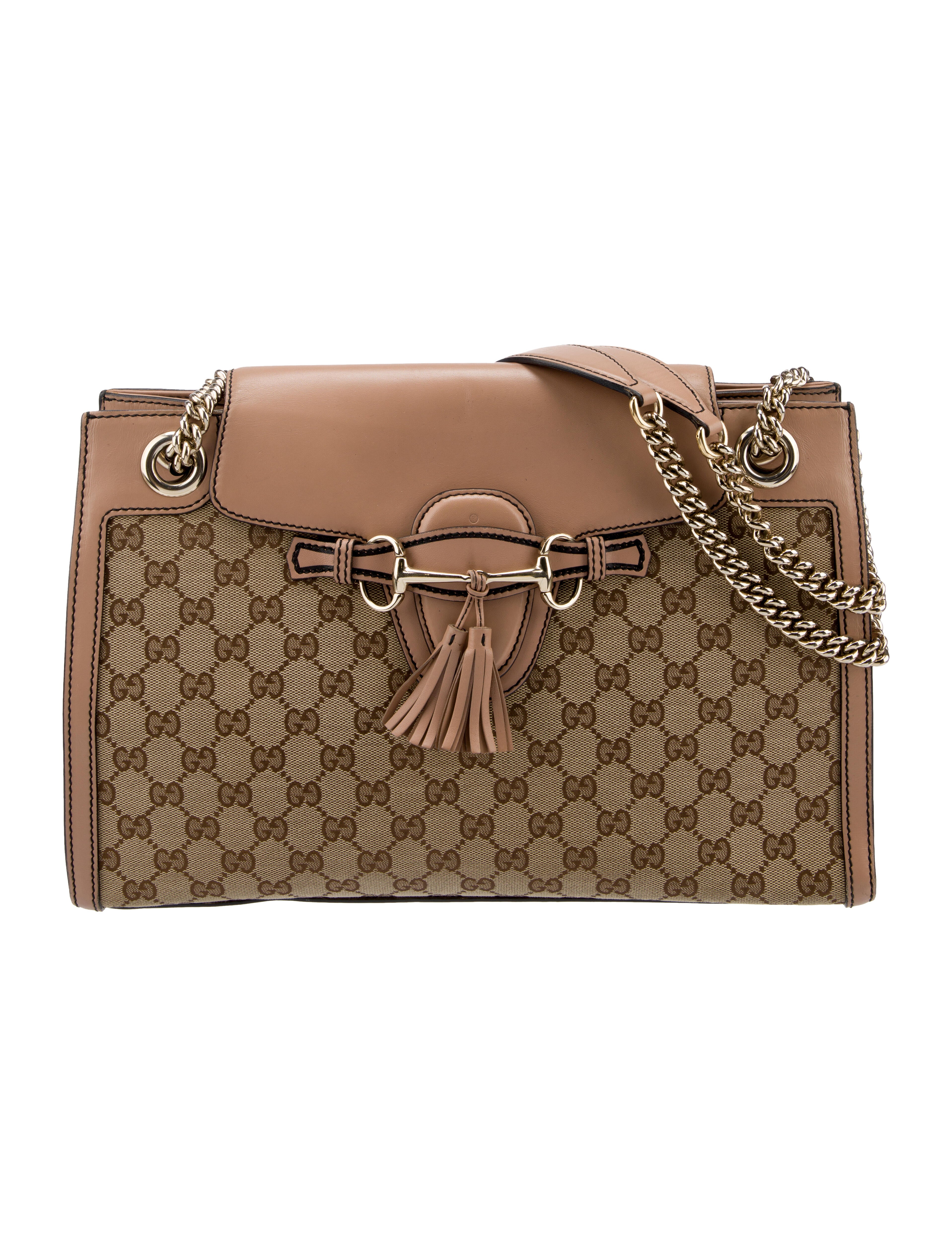 Gucci GG Signature Large Emily Chain Bag - Brown Shoulder Bags ...